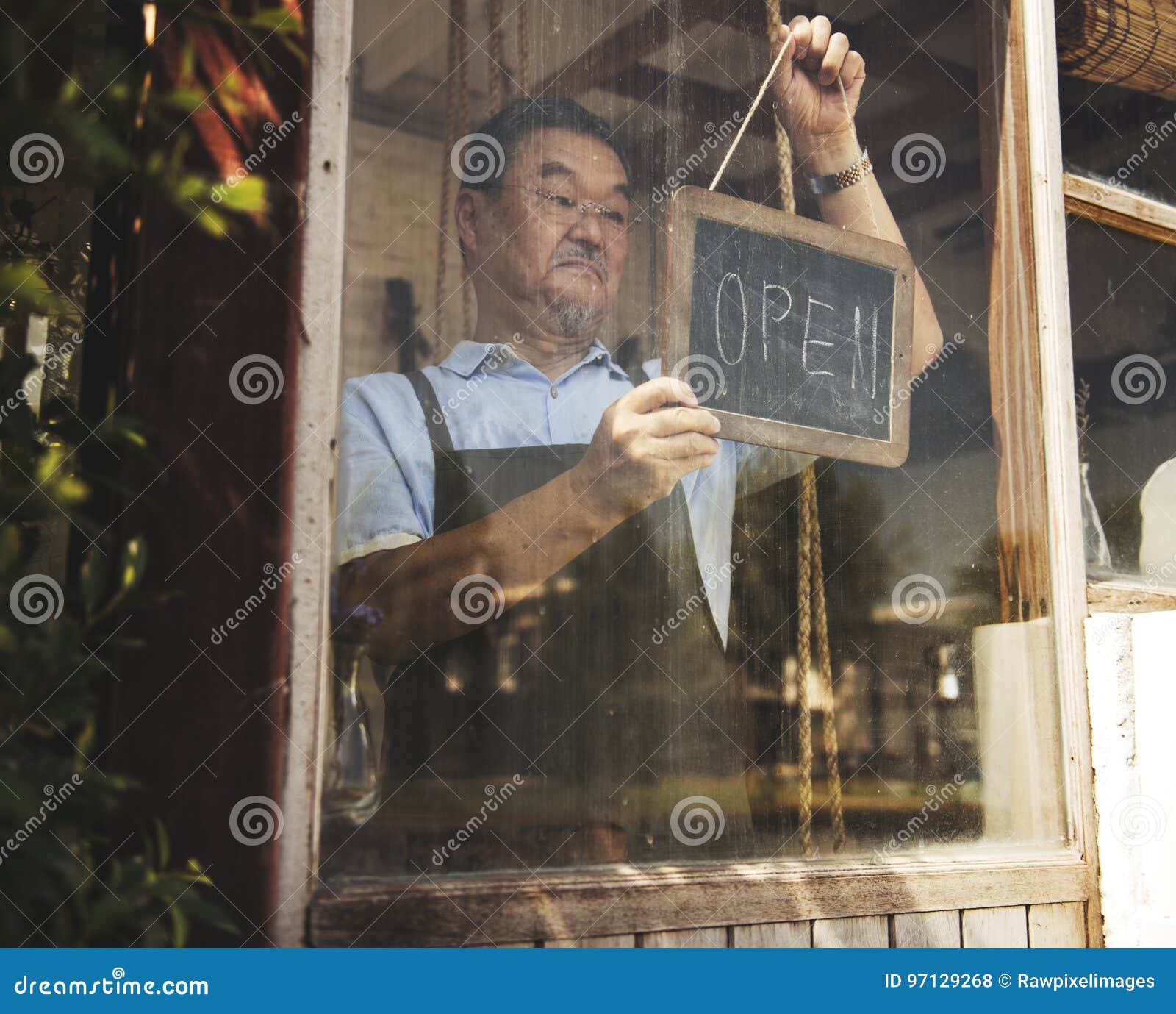 Cafe Open Shop Retail Welcome Notice Retail Front Stock Photo - Image ...
