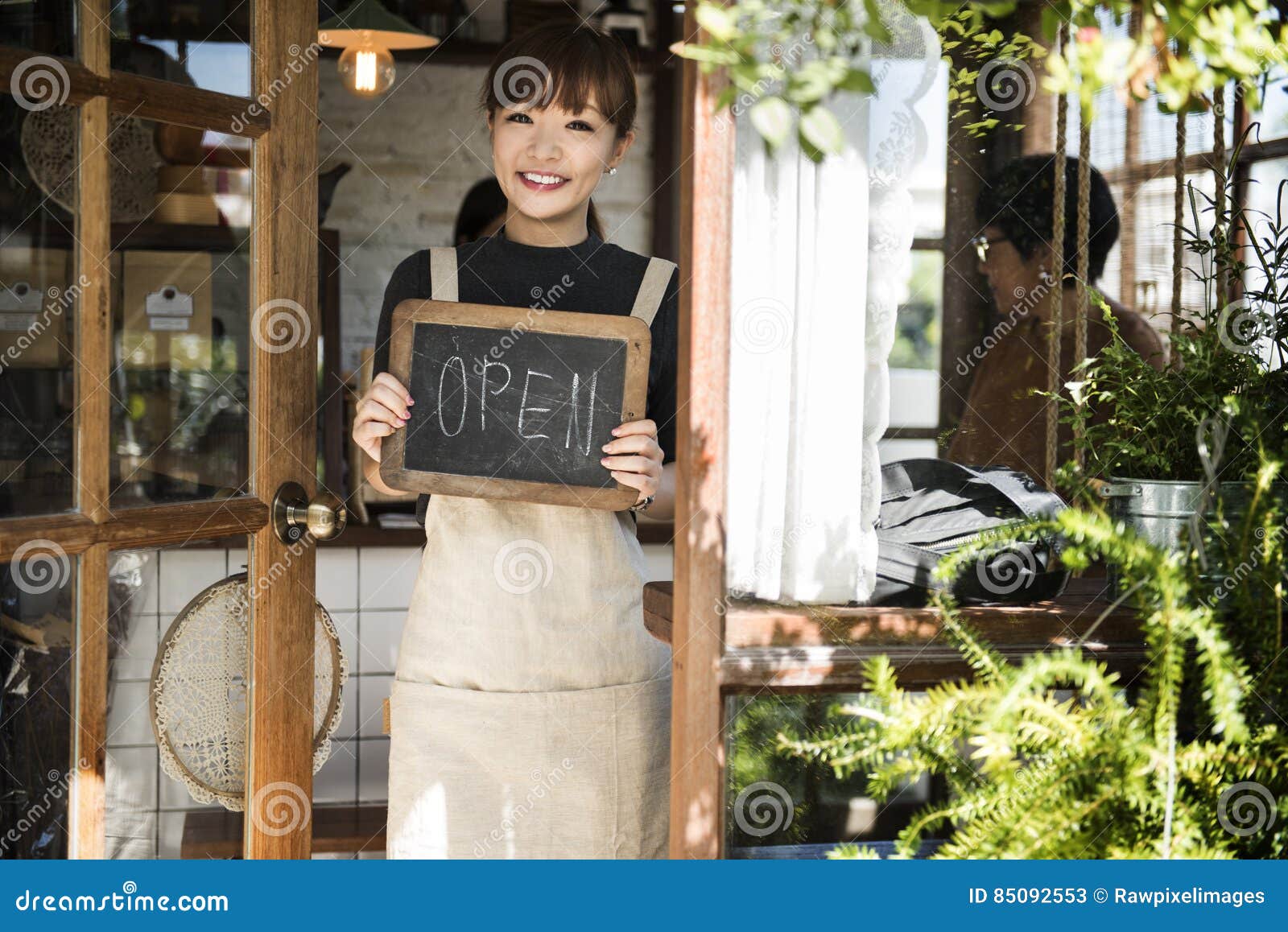 Cafe Open Shop Retail Welcome Notice Retail Front Concept Stock Image ...