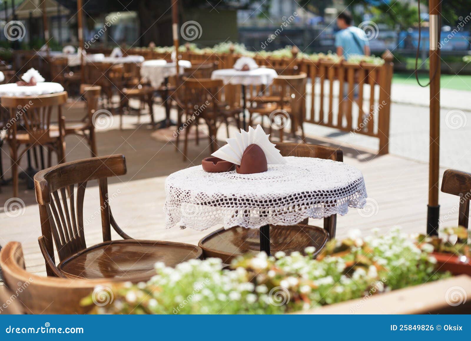 Cafe outdoor stock photo. Image of tableware, romantic - 25849826