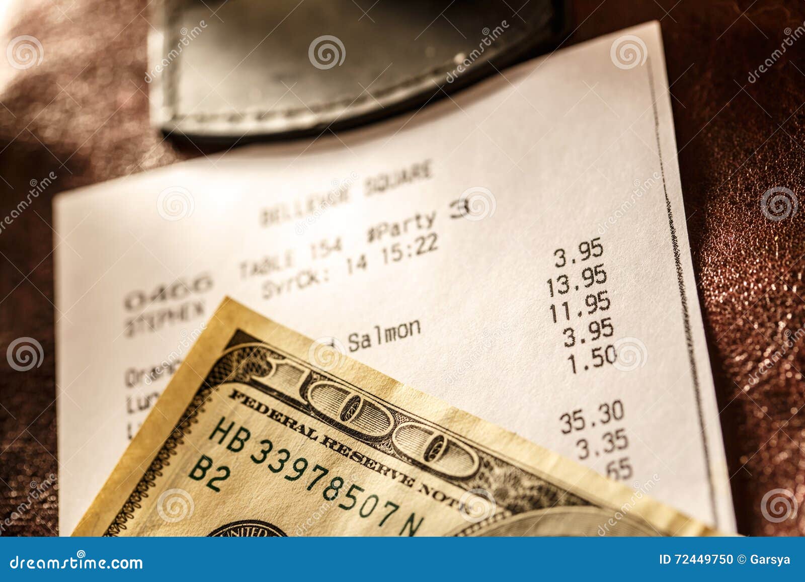 Cafe Paper Cheque with Dollars Stock Photo - Image of money, cheque ...