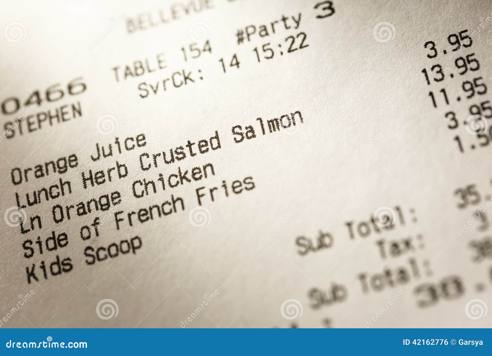 Cafe paper cheque stock photo. Image of information, opened - 42162776