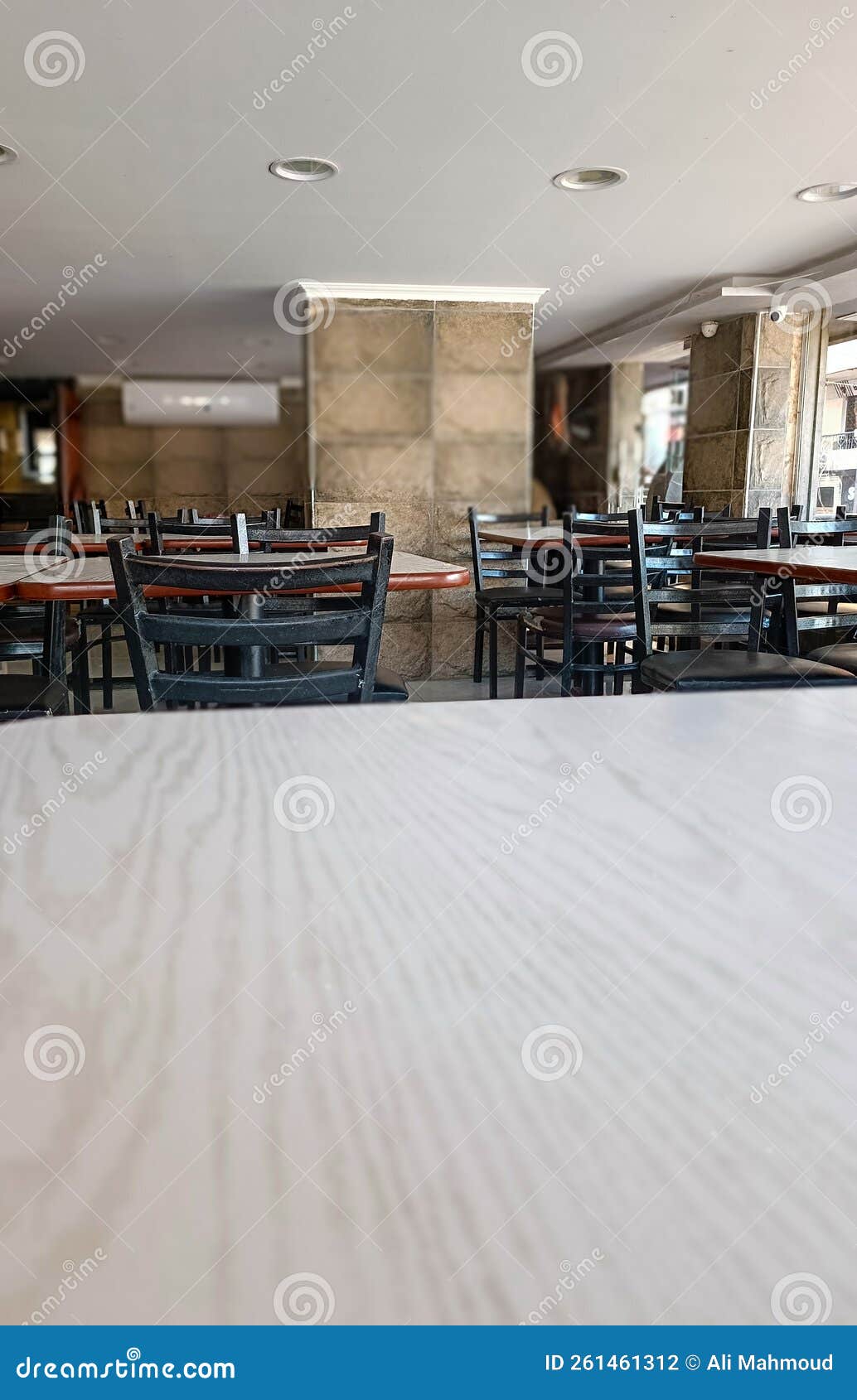 Cafe and Restaurant Empty Chairs and Tables Isolated Stock Photo ...