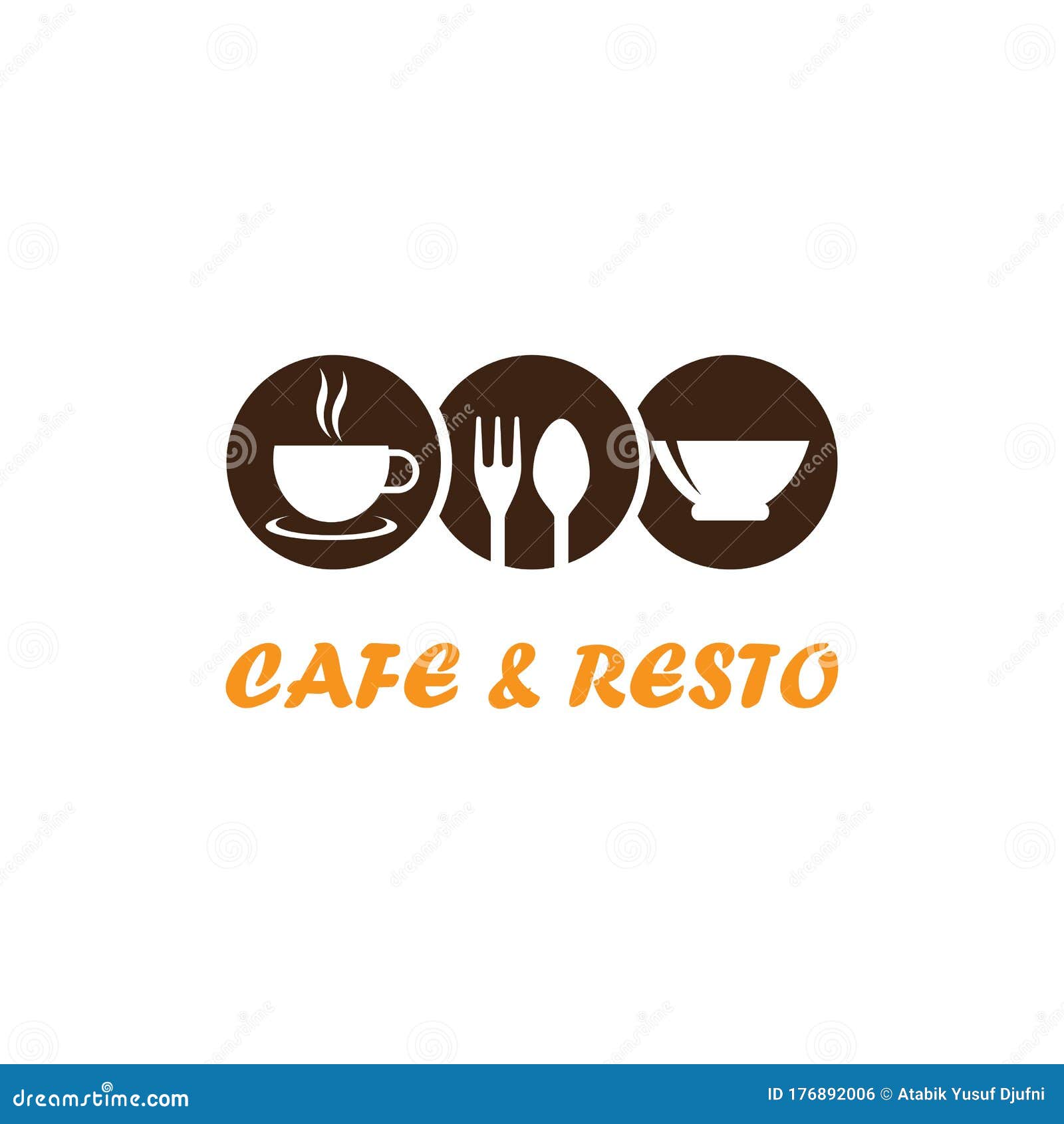 Cafe & resto logo stock vector. Illustration of fork - 176892006