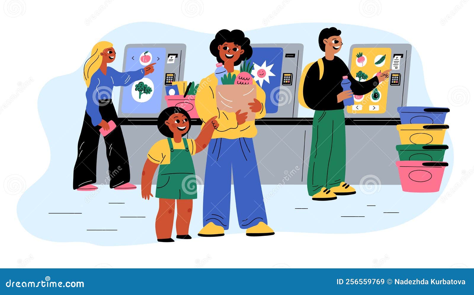 Cafe Self Service People. Restaurant Electronic Menu, Food Ordering ...