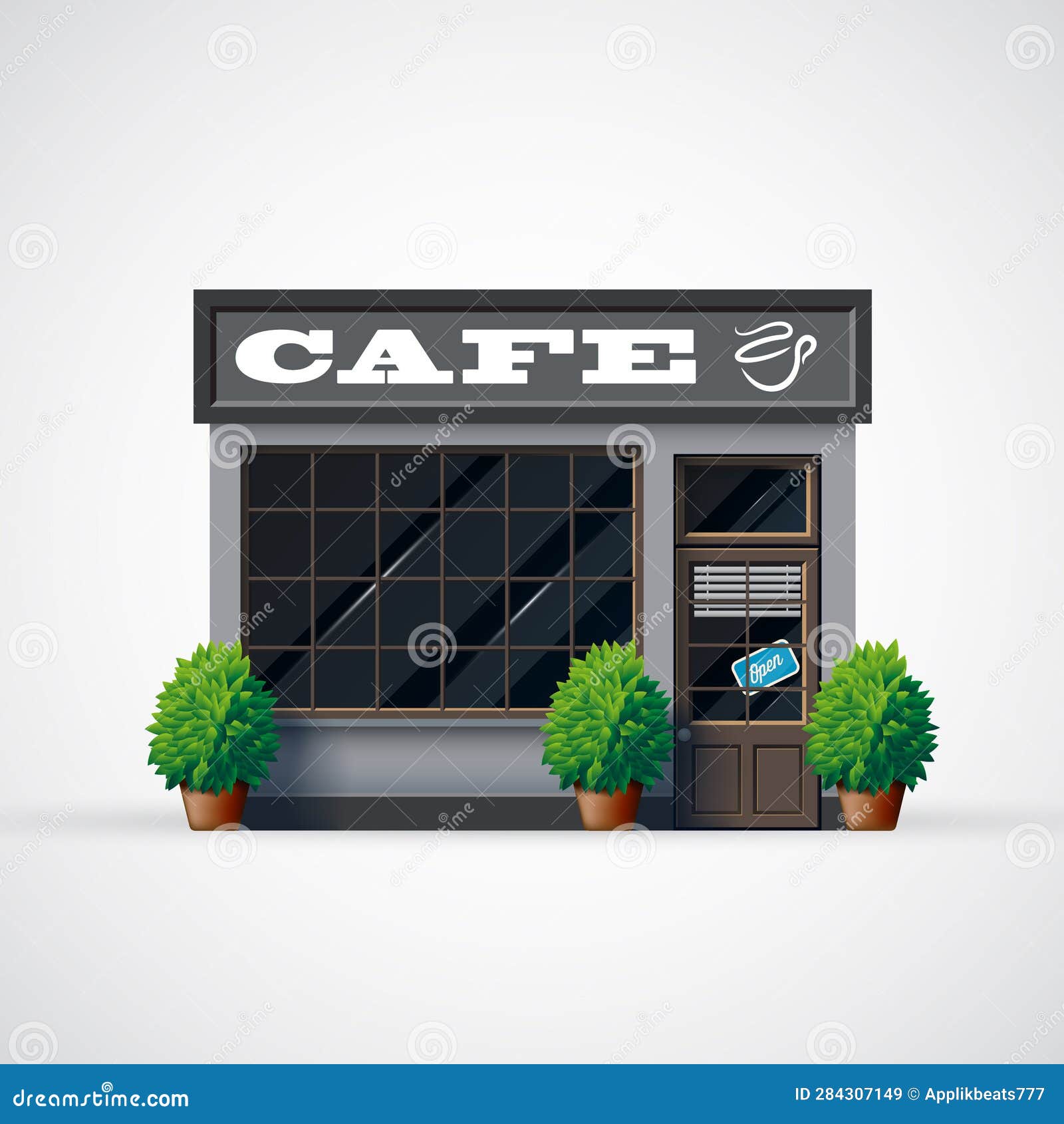 Cafe Shop Illustration. Facade Stock Vector - Illustration of ...
