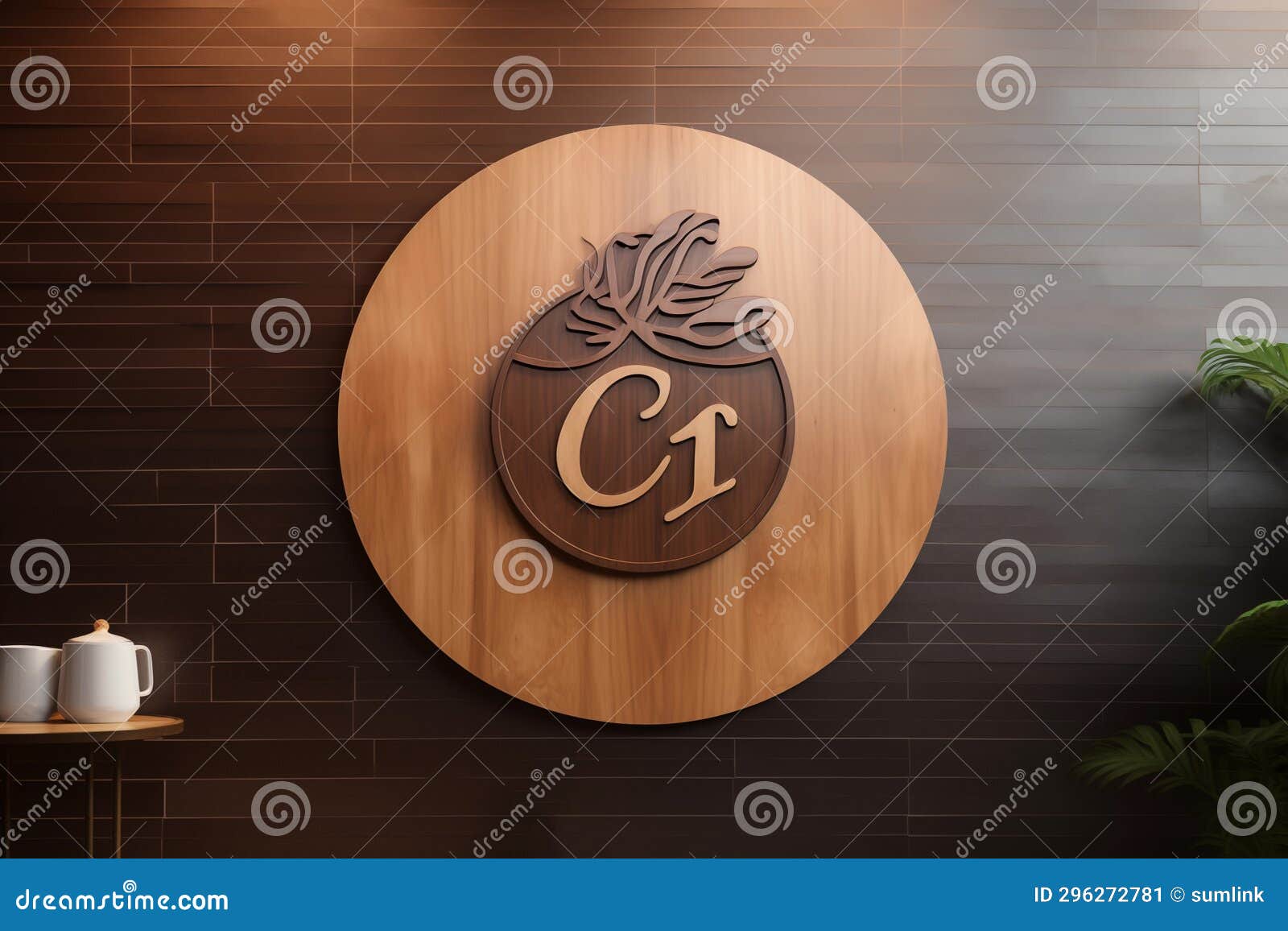 Cafe shop sign logo stock illustration. Illustration of brown - 296272781