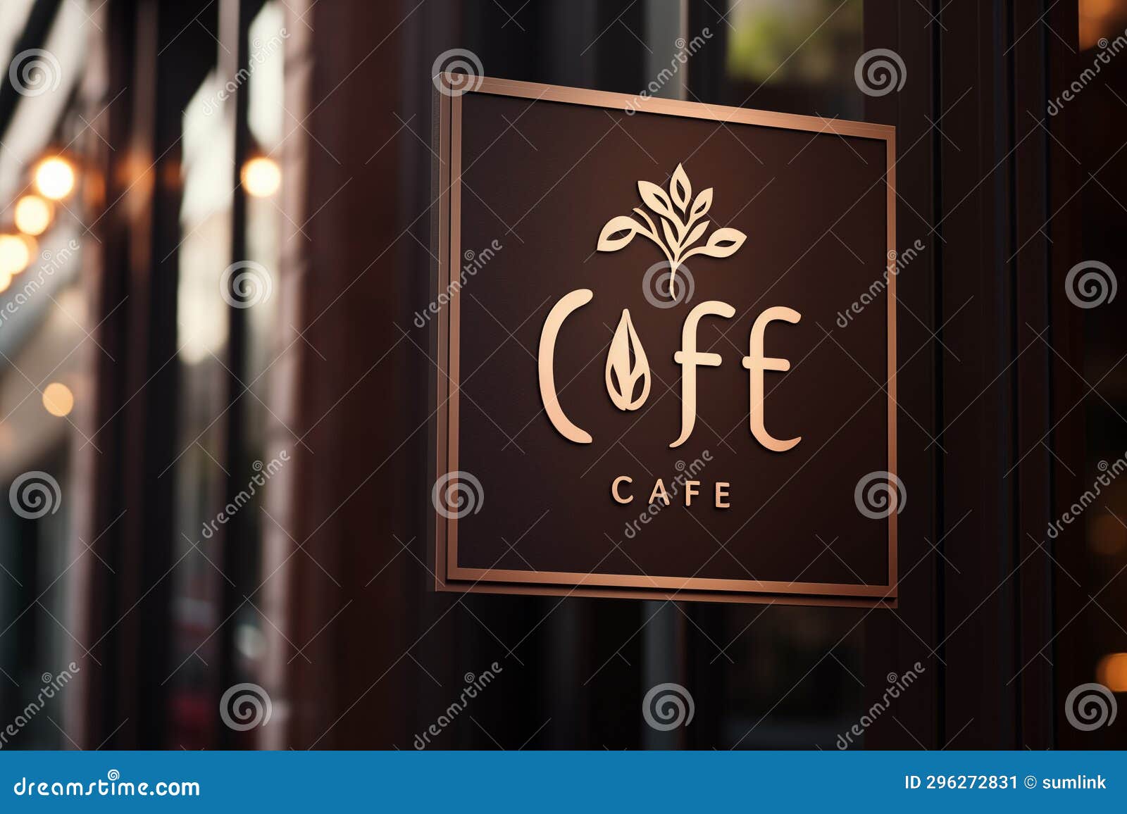Cafe shop sign logo stock illustration. Illustration of font - 296272831