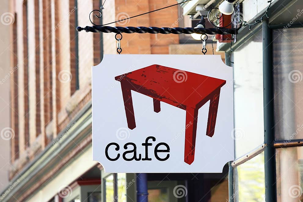 Cafe Sign stock image. Image of food, shop, cafe, table - 14372641