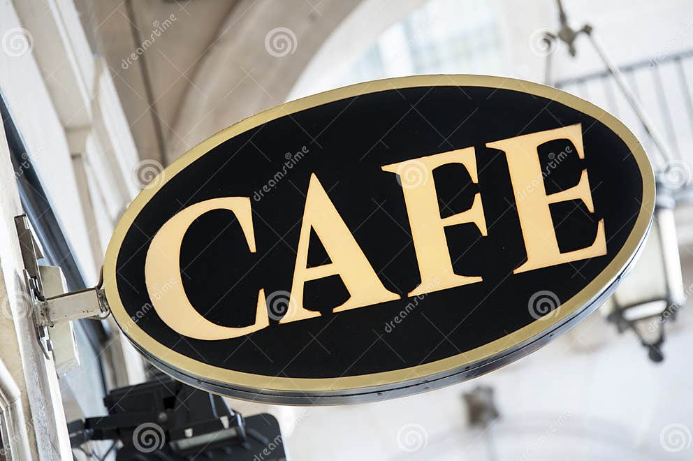 Cafe sign stock photo. Image of restaurant, outdoor, drink - 27516500