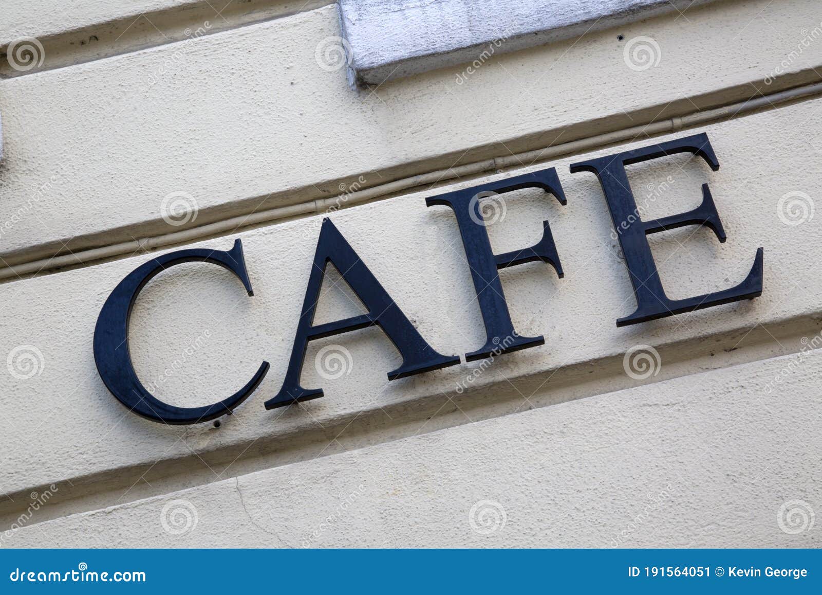 Cafe Sign on Building stock image. Image of drink, tilt - 191564051