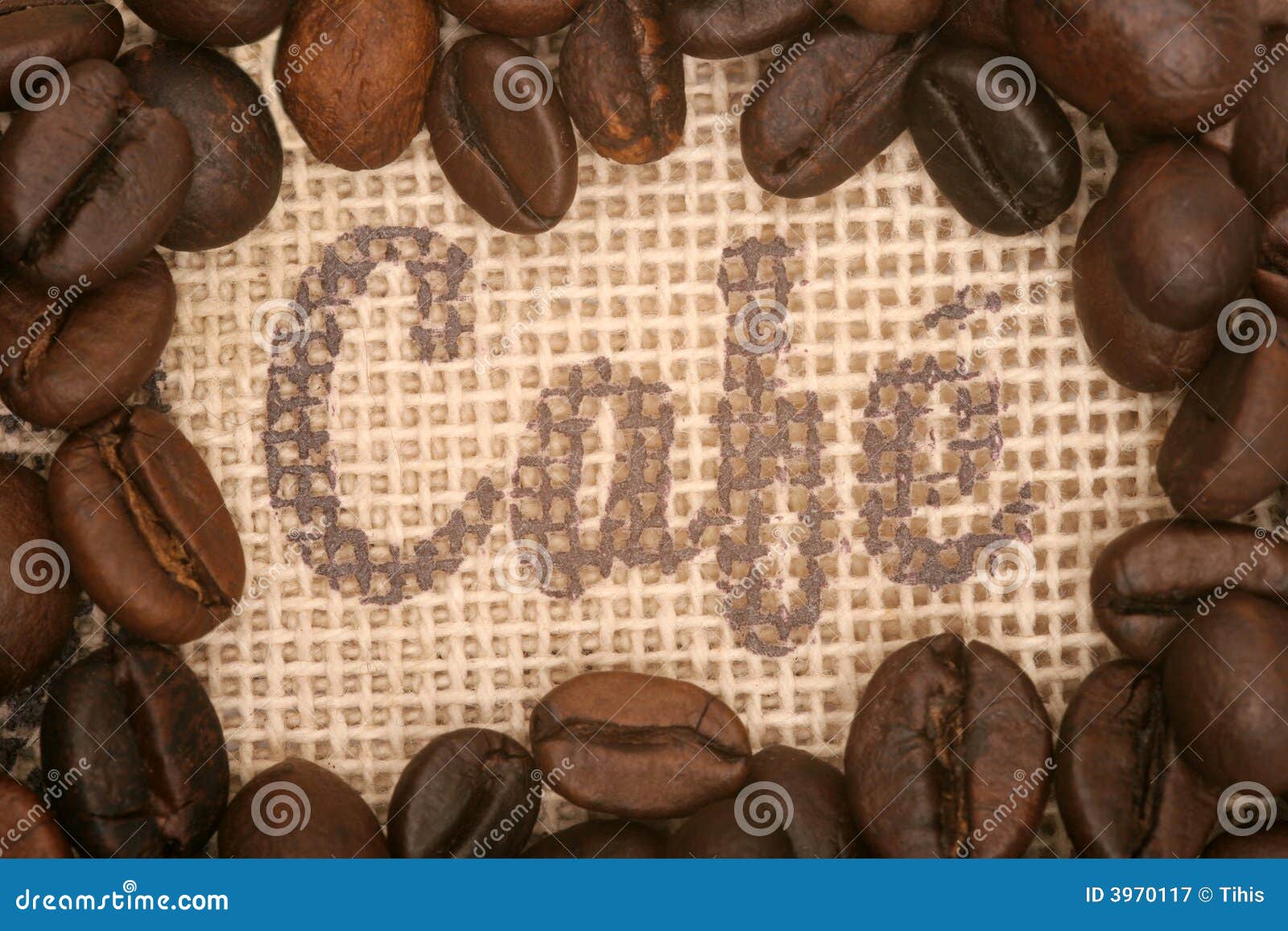 Cafe Sign with Coffee Beans Stock Image - Image of word, natural: 3970117