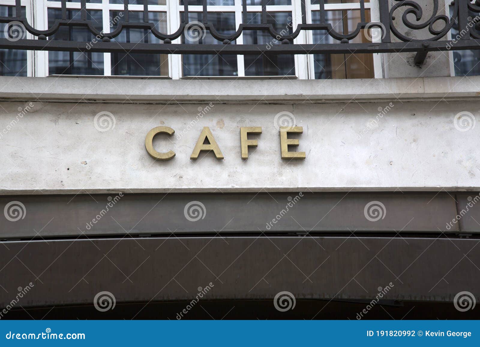 Cafe Sign on Wall stock photo. Image of sign, english - 191820992