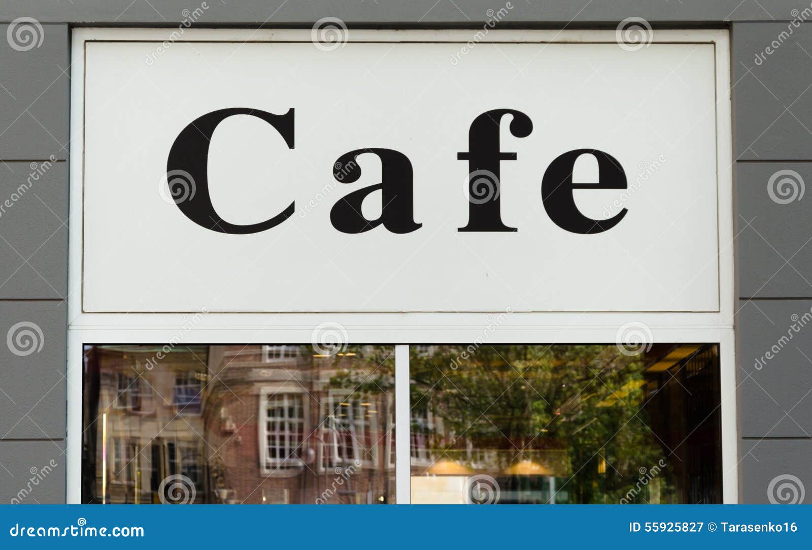 Cafe sign on the window stock image. Image of dining - 55925827