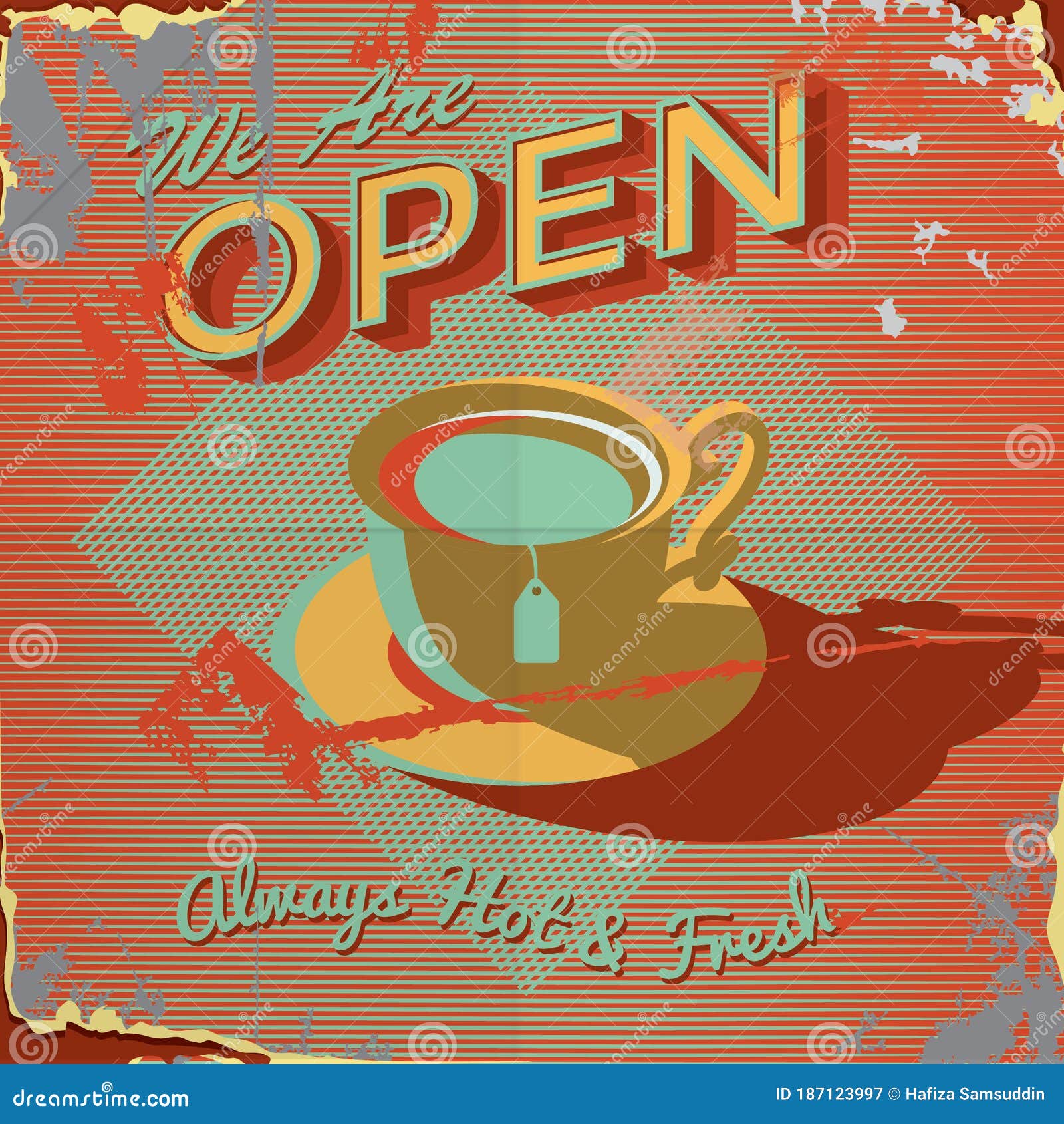 Cafe Signage. Vector Illustration Decorative Design Stock Vector ...