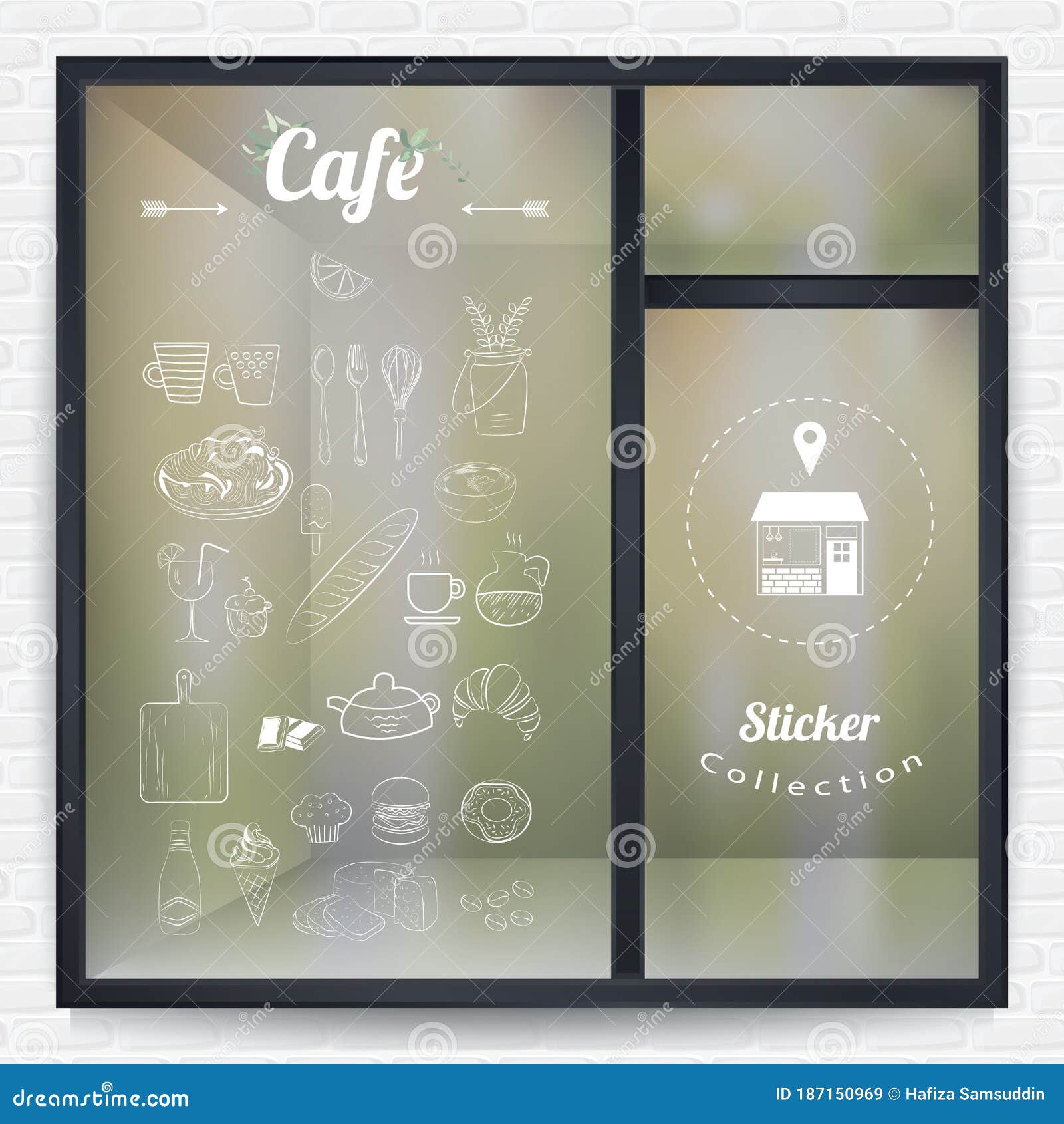 Cafe Sticker Collection. Vector Illustration Decorative Design Stock ...