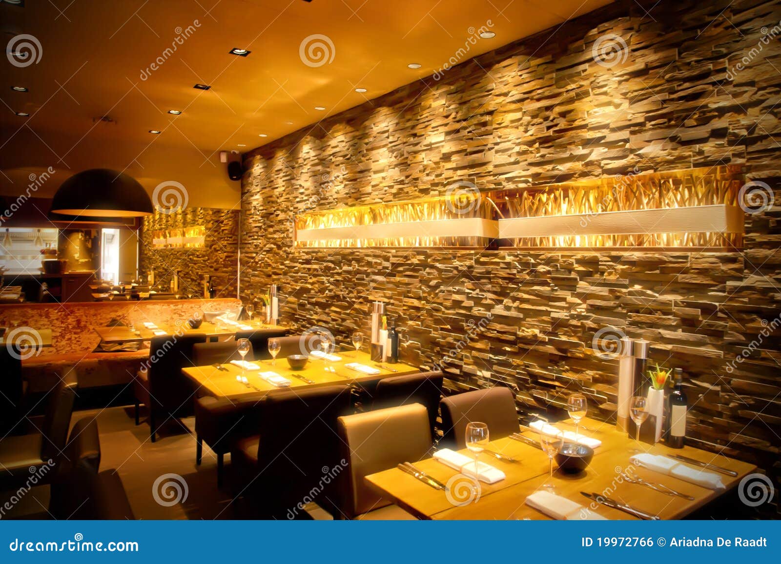 Cafe with stone wall stock photo. Image of interior, color - 19972766