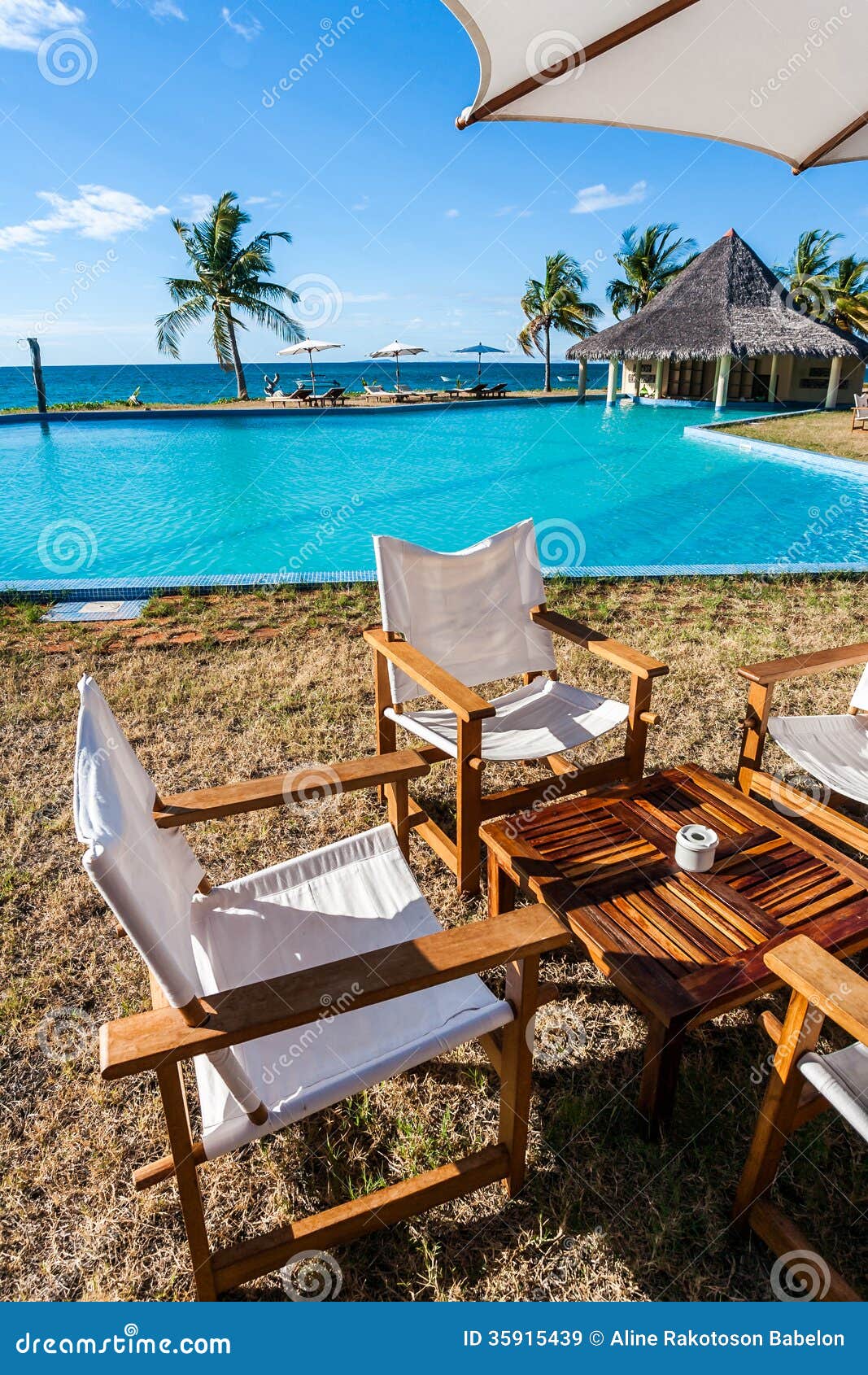 Cafe and swimming pool stock image. Image of nature, landscape - 35915439