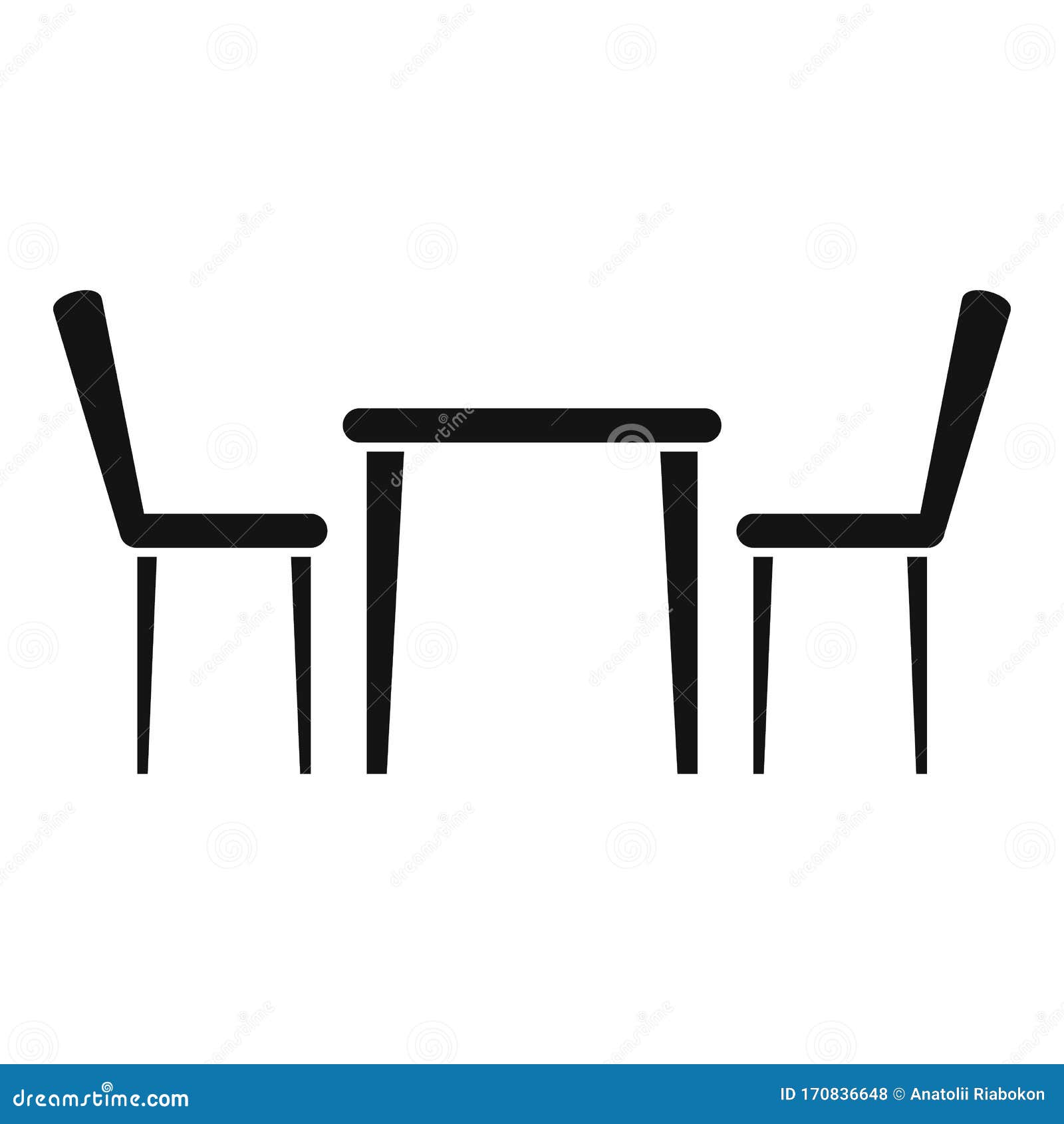 Cafe Table Chair Icon, Simple Style Stock Vector - Illustration of ...