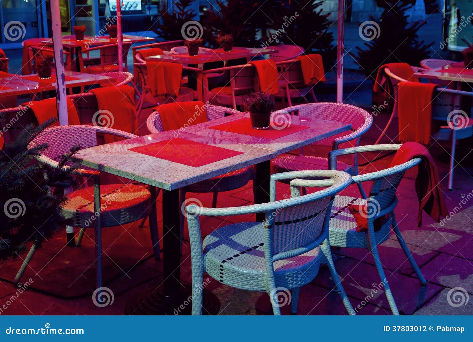 Cafe with table and chairs stock photo. Image of outdoor - 37803012