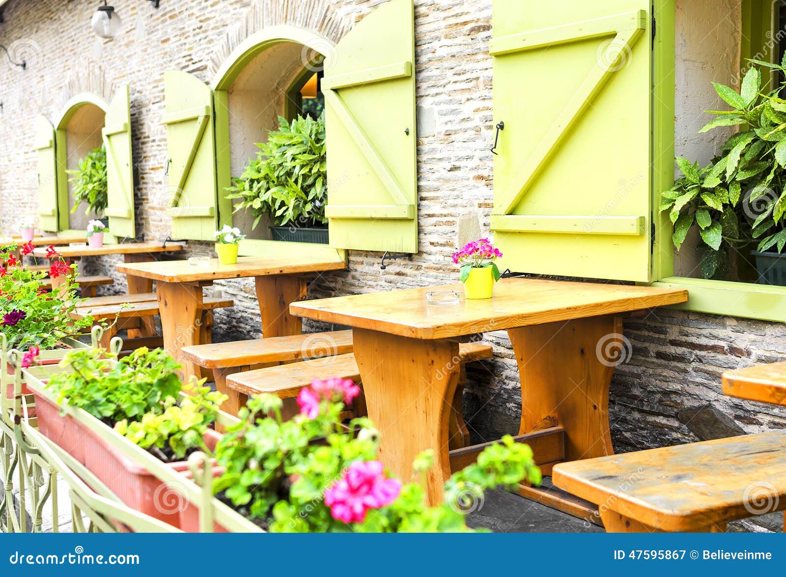 Cafe terrace stock image. Image of dinner, drink, landscape - 47595867