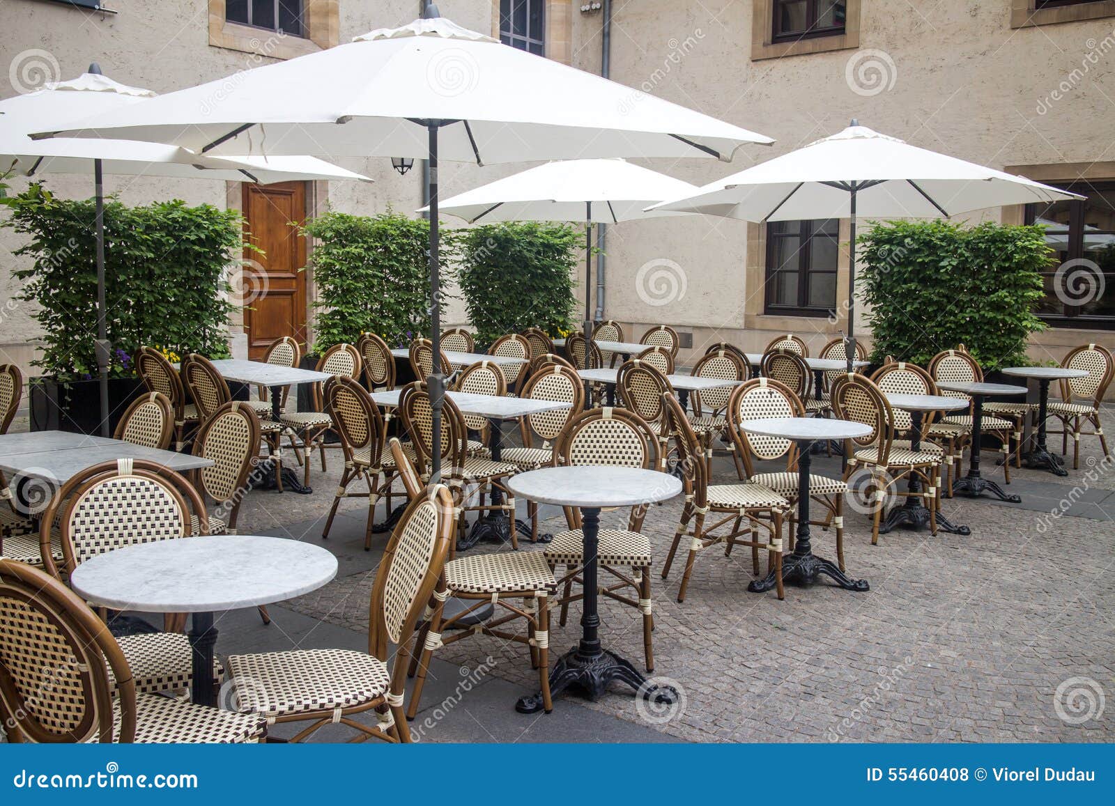 Cafe terrace stock photo. Image of tables, architecture - 55460408