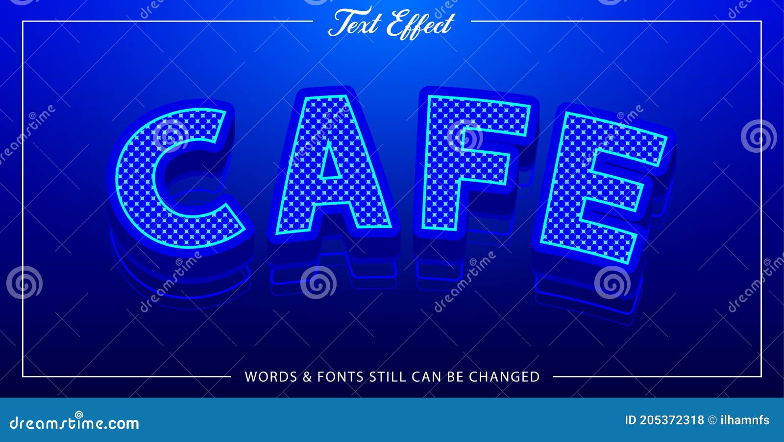 Cafe Editable Text Effect Style Stock Vector - Illustration of alphabet ...