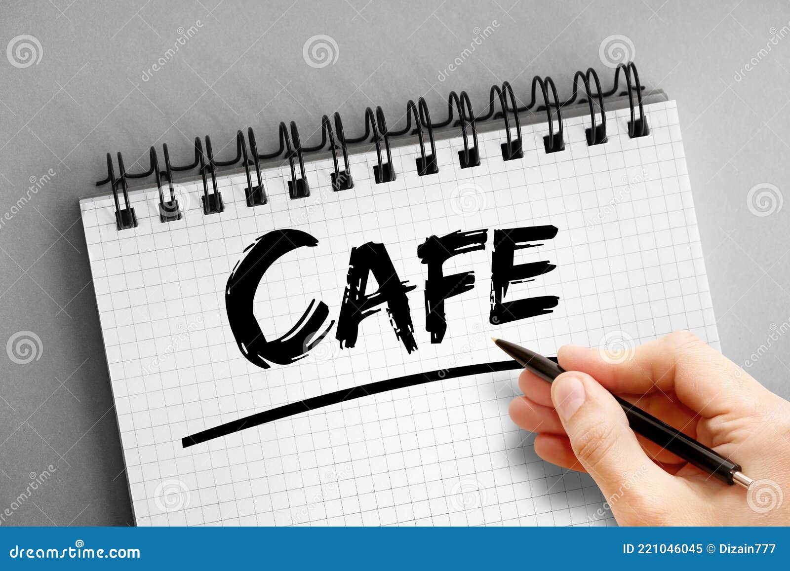Cafe Text on Notepad, Concept Background Stock Image - Image of ...