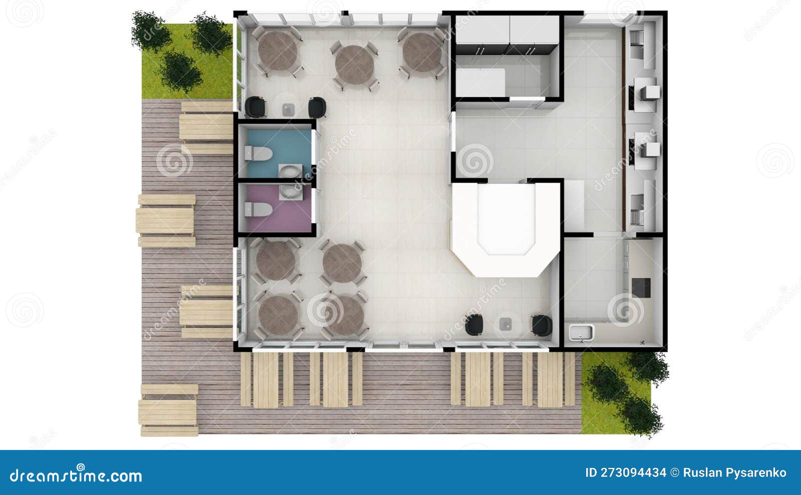 Cafe Top View Plans. Floor Plan 3d Cafe Floor Plan. Coffee House Plan ...