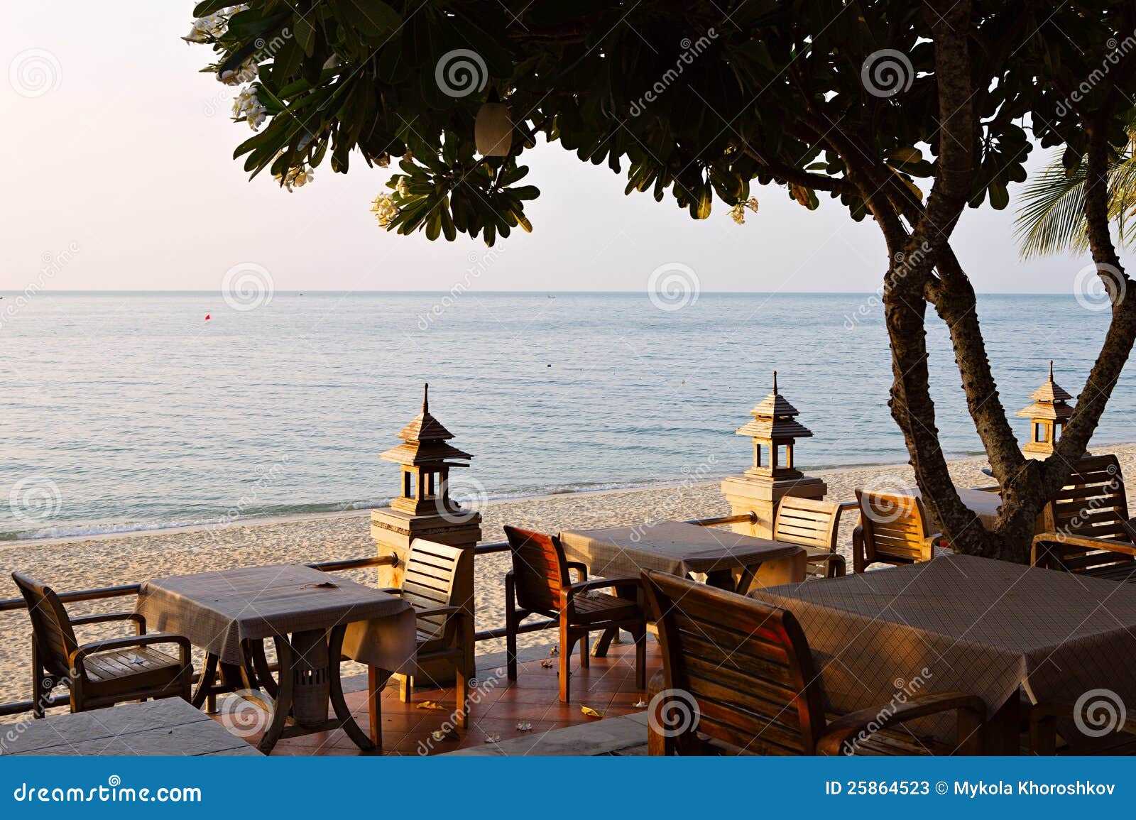 Cafe on the Tropical Island Beach Stock Image - Image of samui, cafe ...