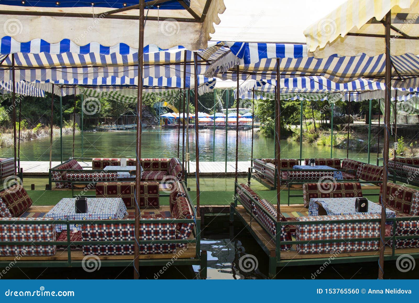 Cafe on the water stock photo. Image of restaurants - 153765560