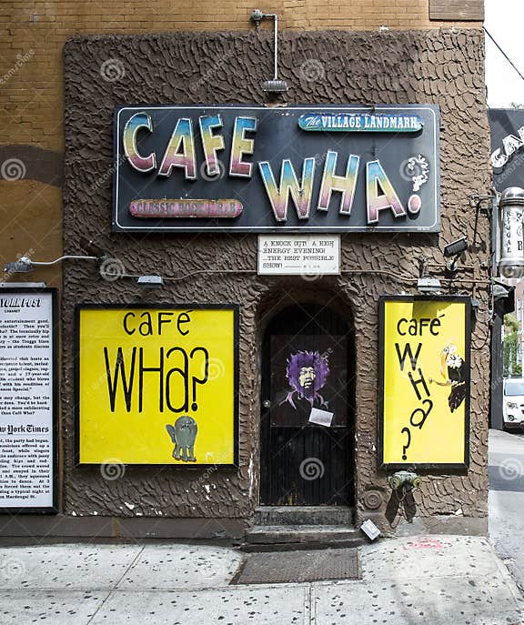 Cafe Wha editorial stock image. Image of greenwich, city - 36158999