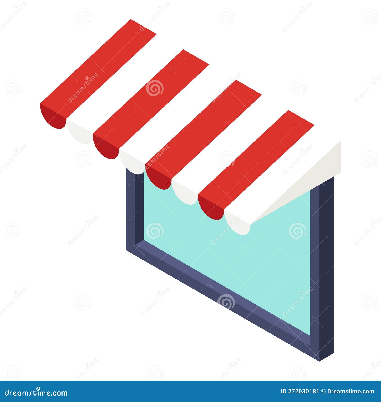 Cafe Window Icon Isometric Vector. Large Square Window with Striped ...