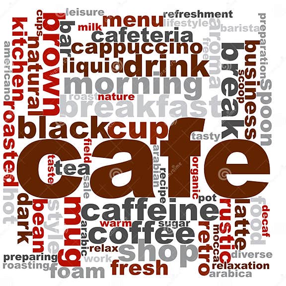 Cafe word cloud stock illustration. Illustration of counter - 112074258