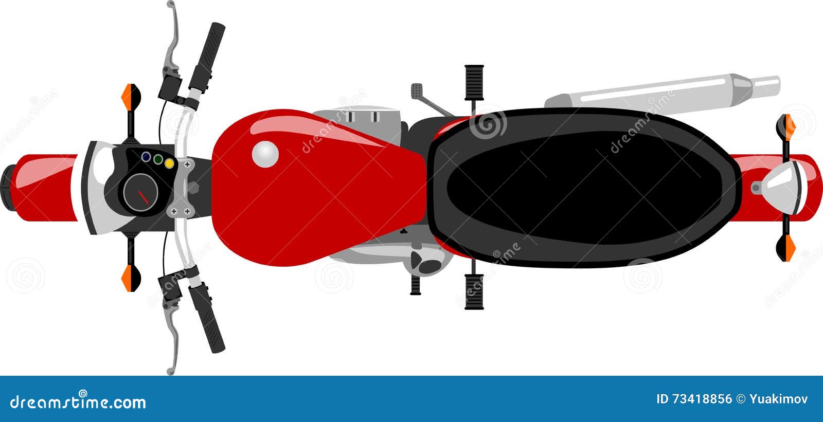 Caferacer Motorcycle Top View Stock Vector - Illustration of view ...