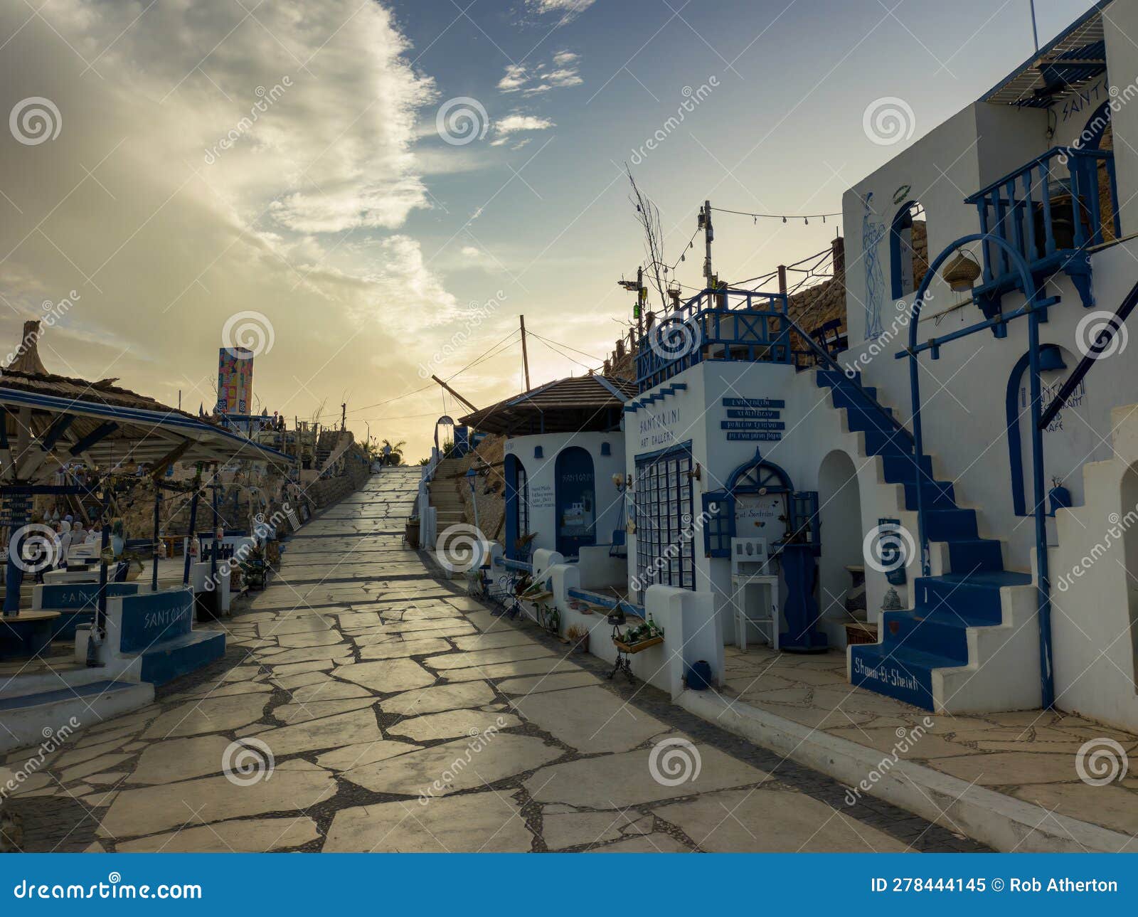 Cafes and Restaurants on the Cliffs at Sunset in Hadaba, Sharm El ...