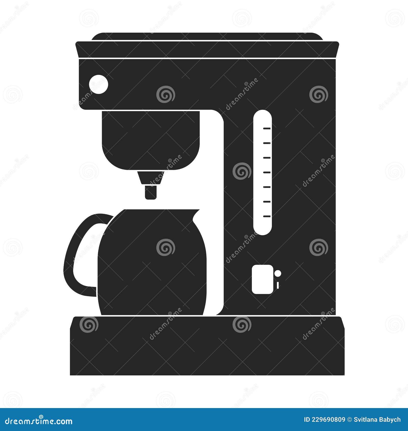 Cafetera Vector Iconnegro Icono Vector Aislado En Cafetera De Fondo ...