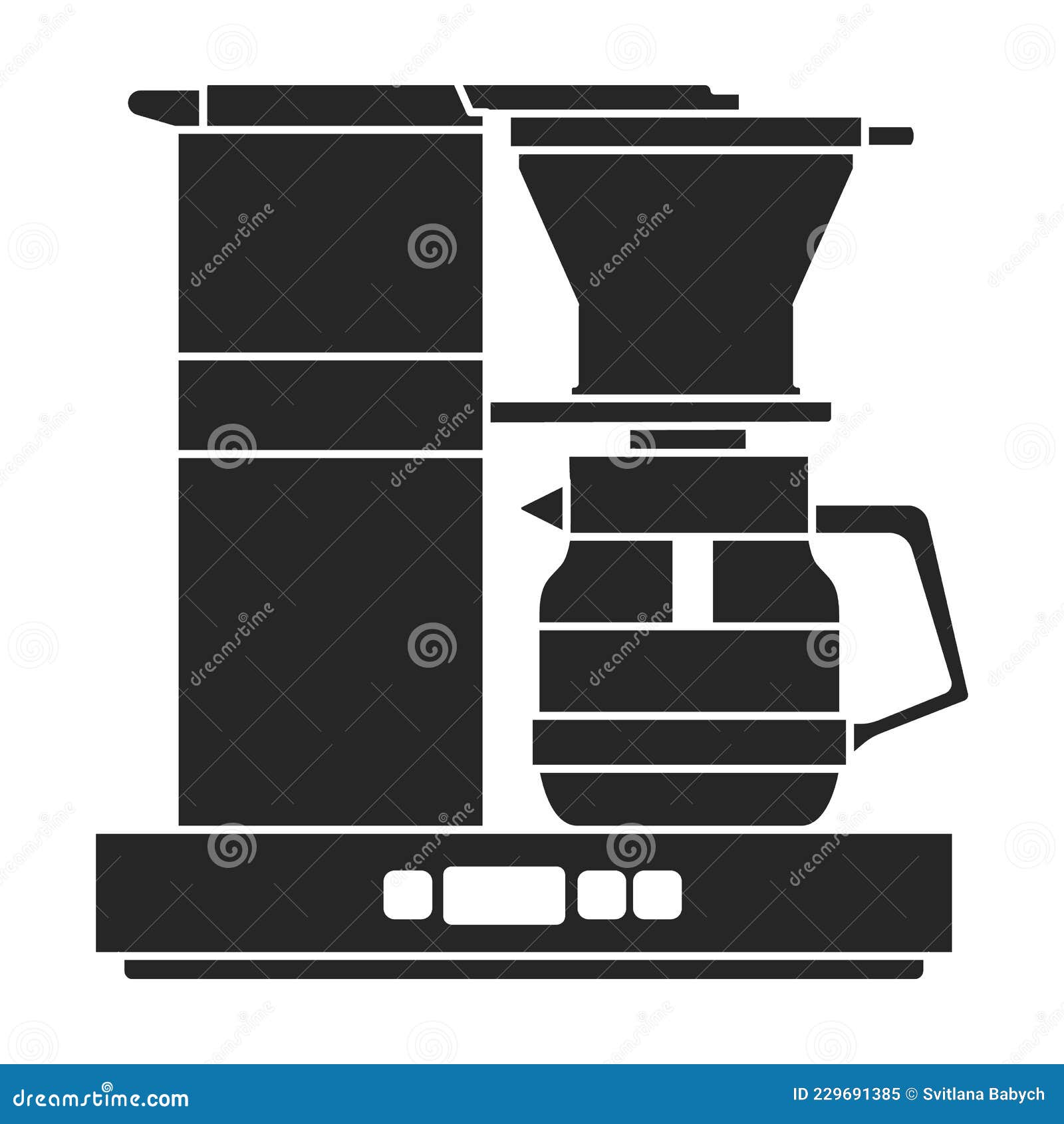 Cafetera Vector Iconnegro Icono Vector Aislado En Cafetera De Fondo ...