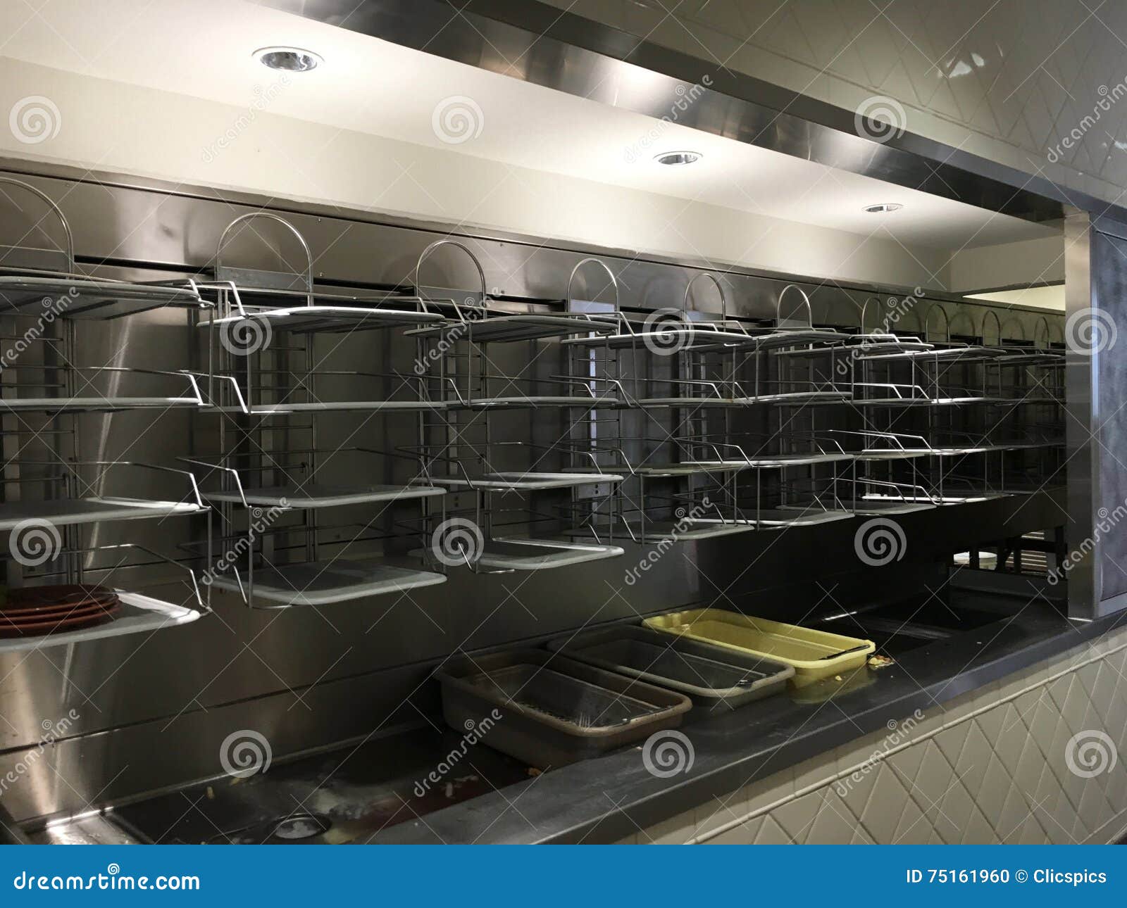 Cafeteria Dish Ware Disposal Stock Photo - Image of trays, cafeteria ...