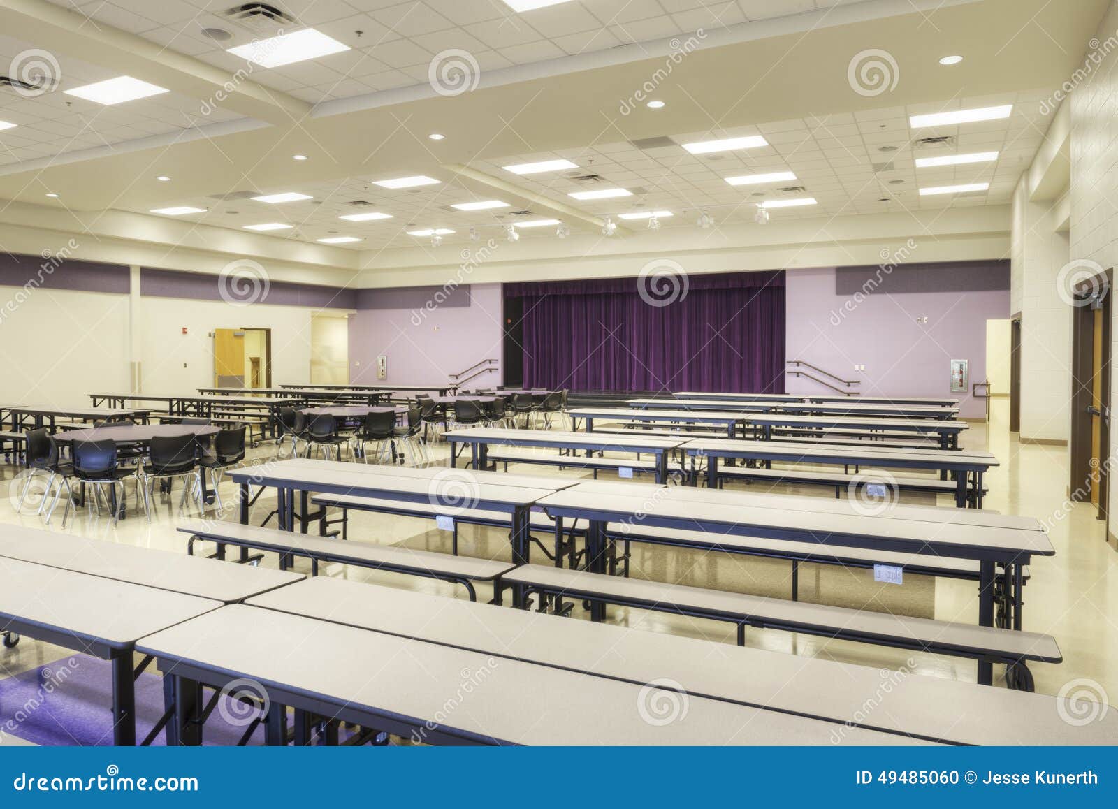 Cafeteria at Elementary School Stock Photo - Image of school, flooring ...