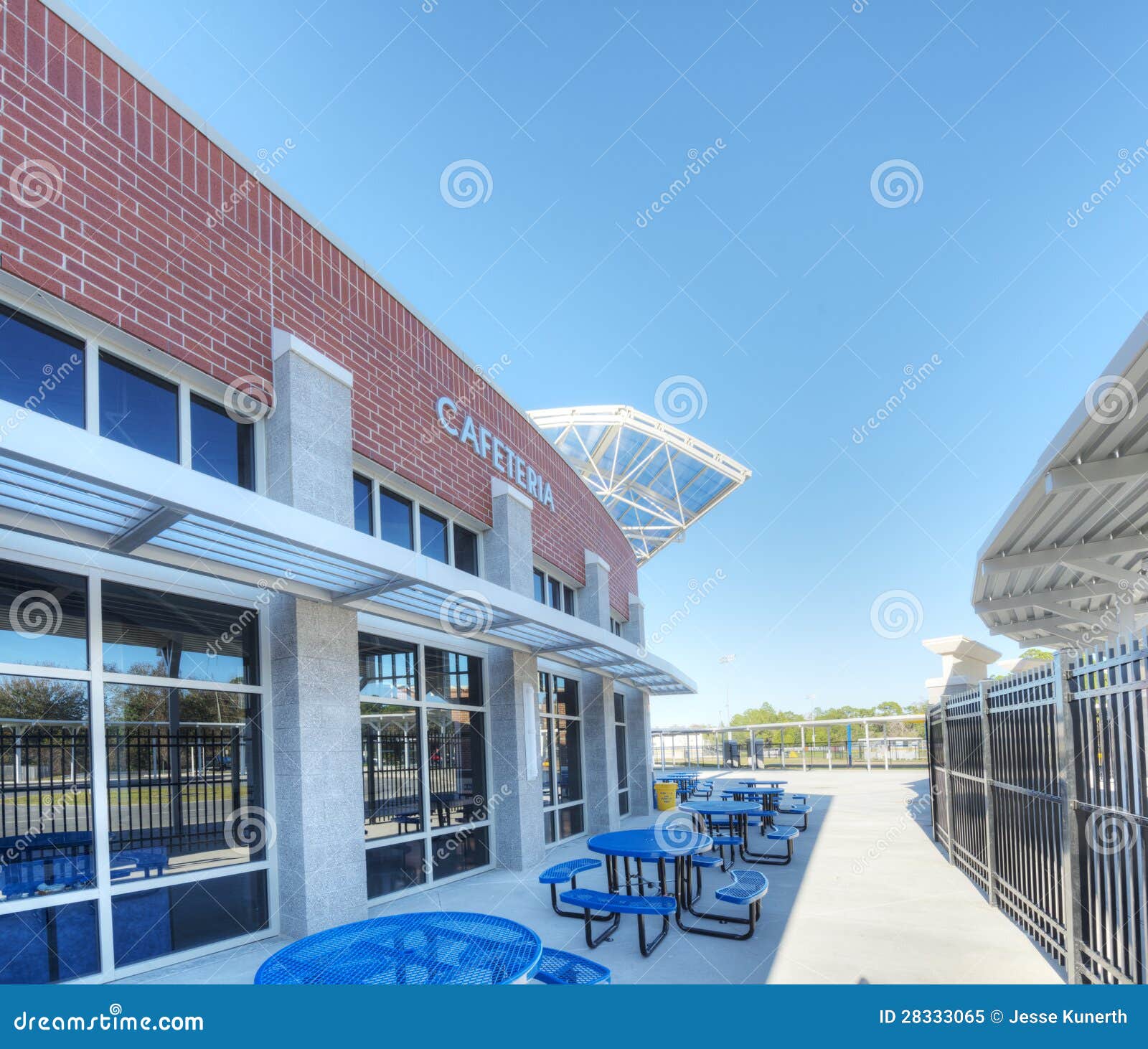 Cafeteria at High School stock image. Image of concrete - 28333065