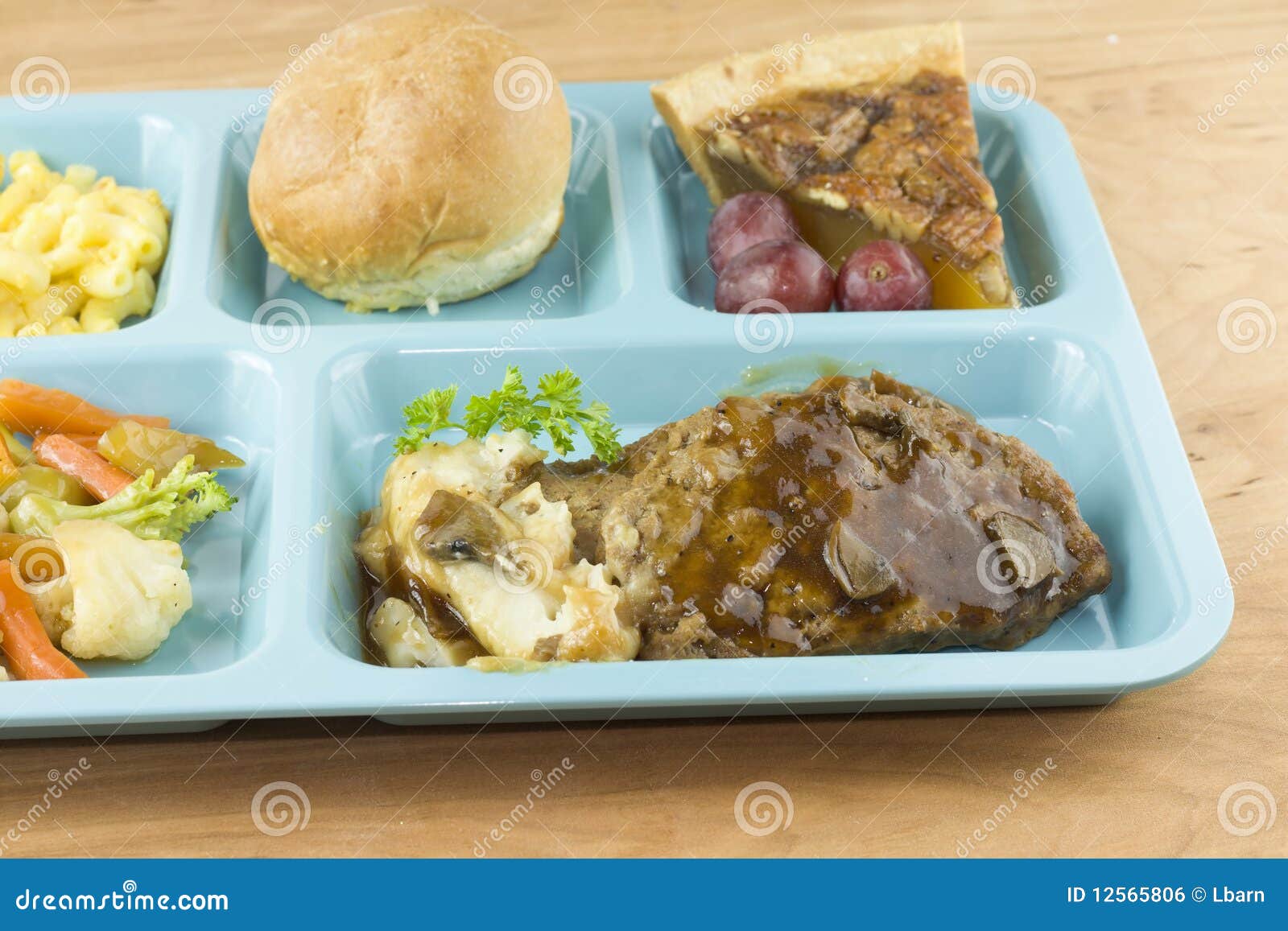 Cafeteria Meatloaf Dinner Detail Stock Photo - Image of mashed, pecan ...