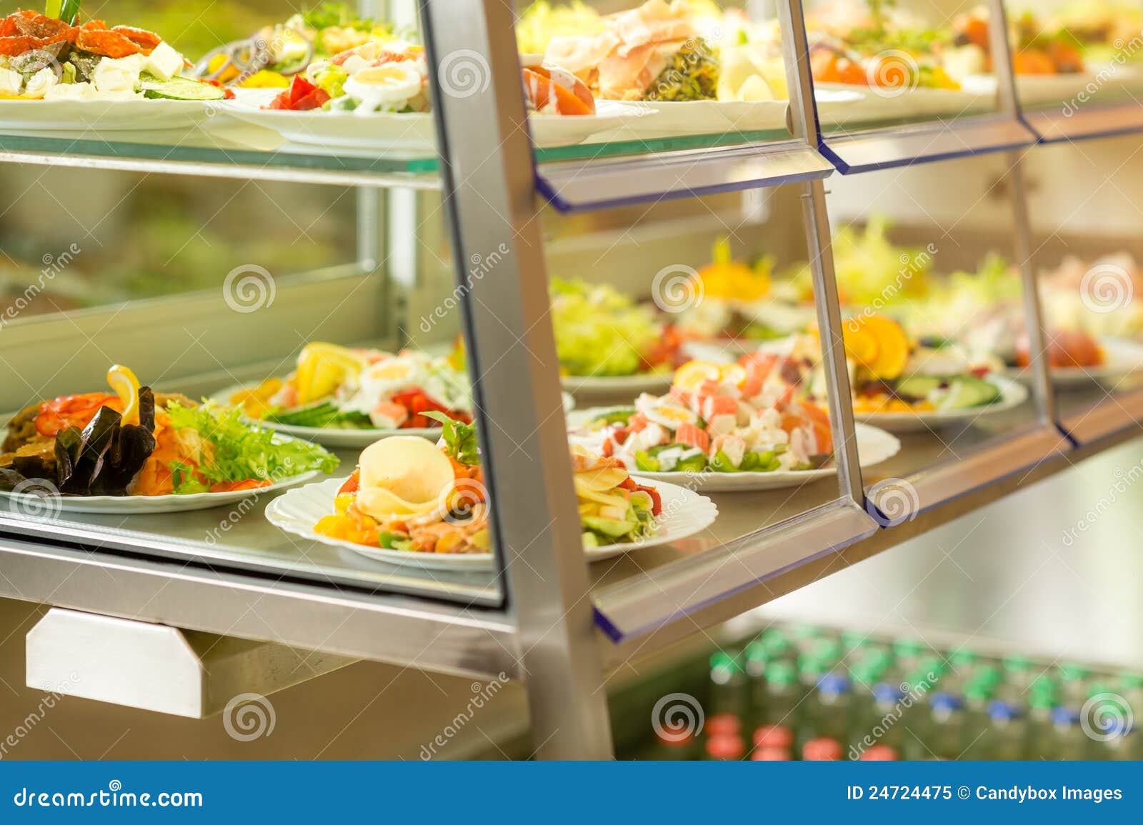 Cafeteria Self Service Display Food Fresh Salad Stock Image - Image of ...
