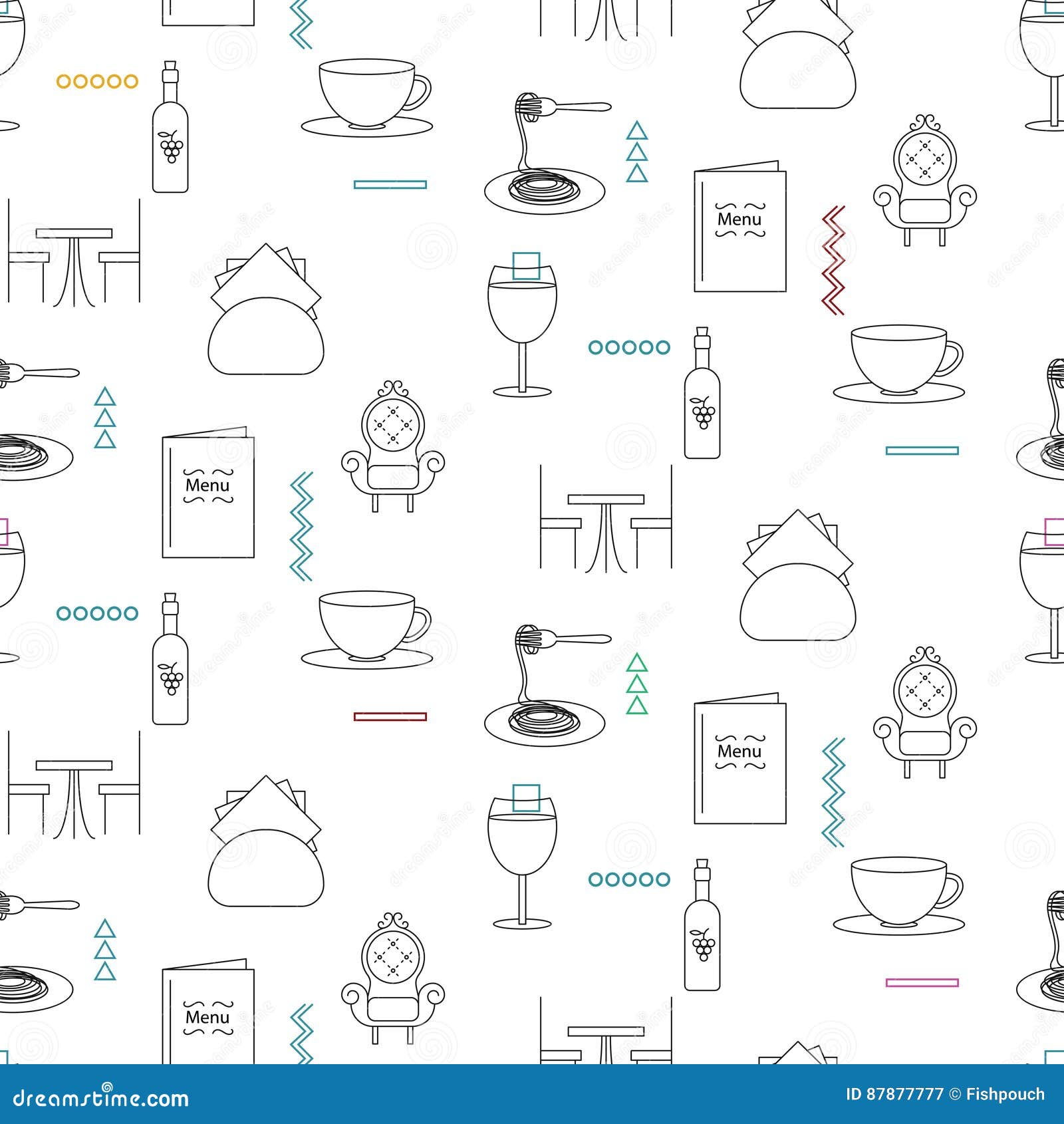 Cafeteria Service Line Icon Seamless Pattern. Stock Vector ...