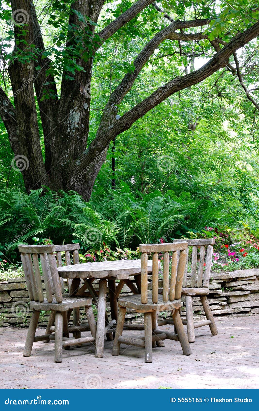 Cafeteria Tables Under Big Tree Stock Image - Image of village, view ...