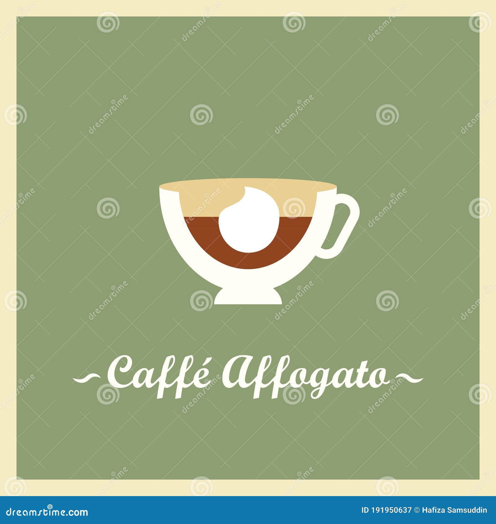 Caffe Affogato. Vector Illustration Decorative Design Stock Vector ...