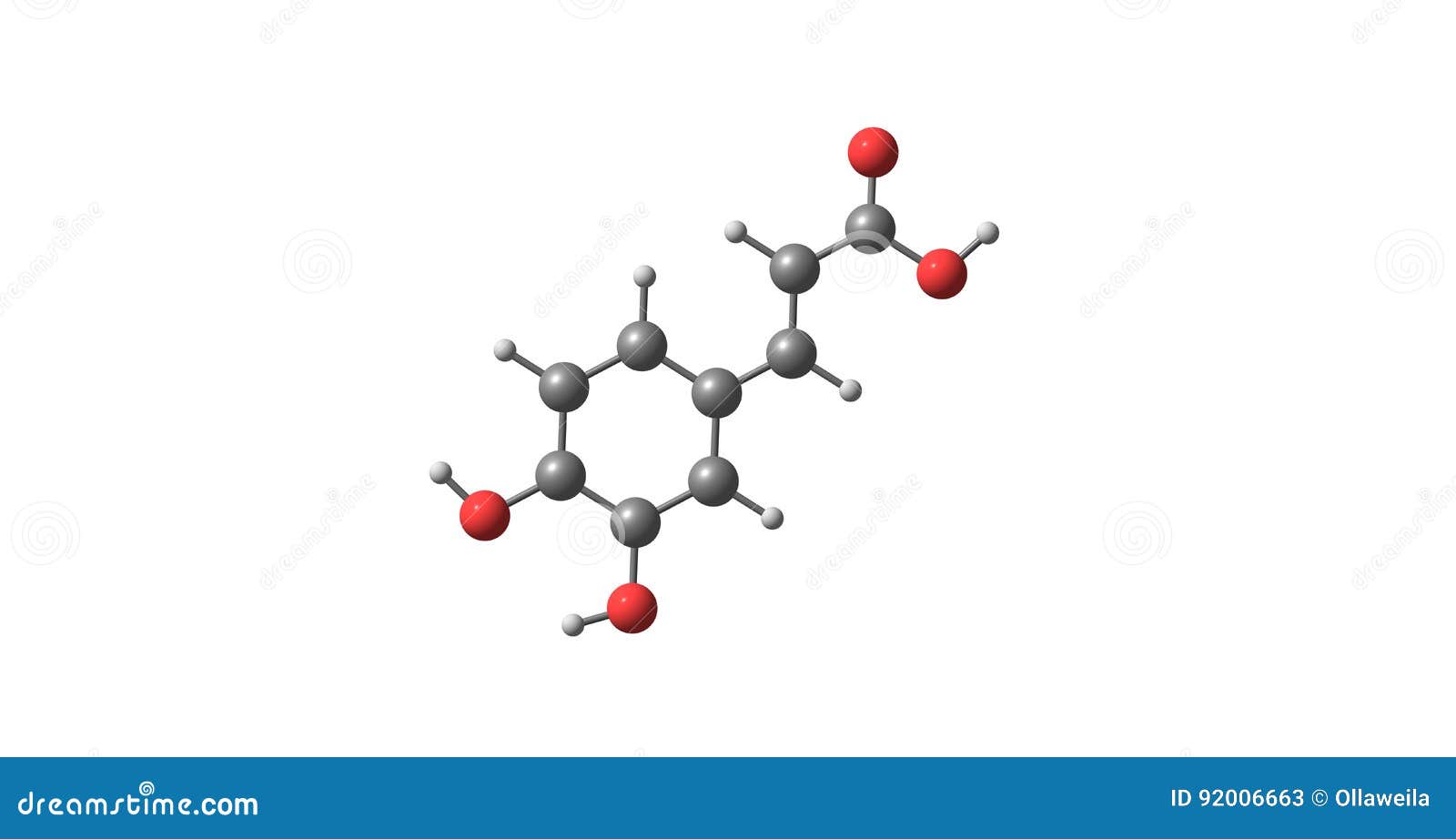 Caffeic Acid, C9H8O4 Molecular Structure. Skeletal Chemical Formula ...