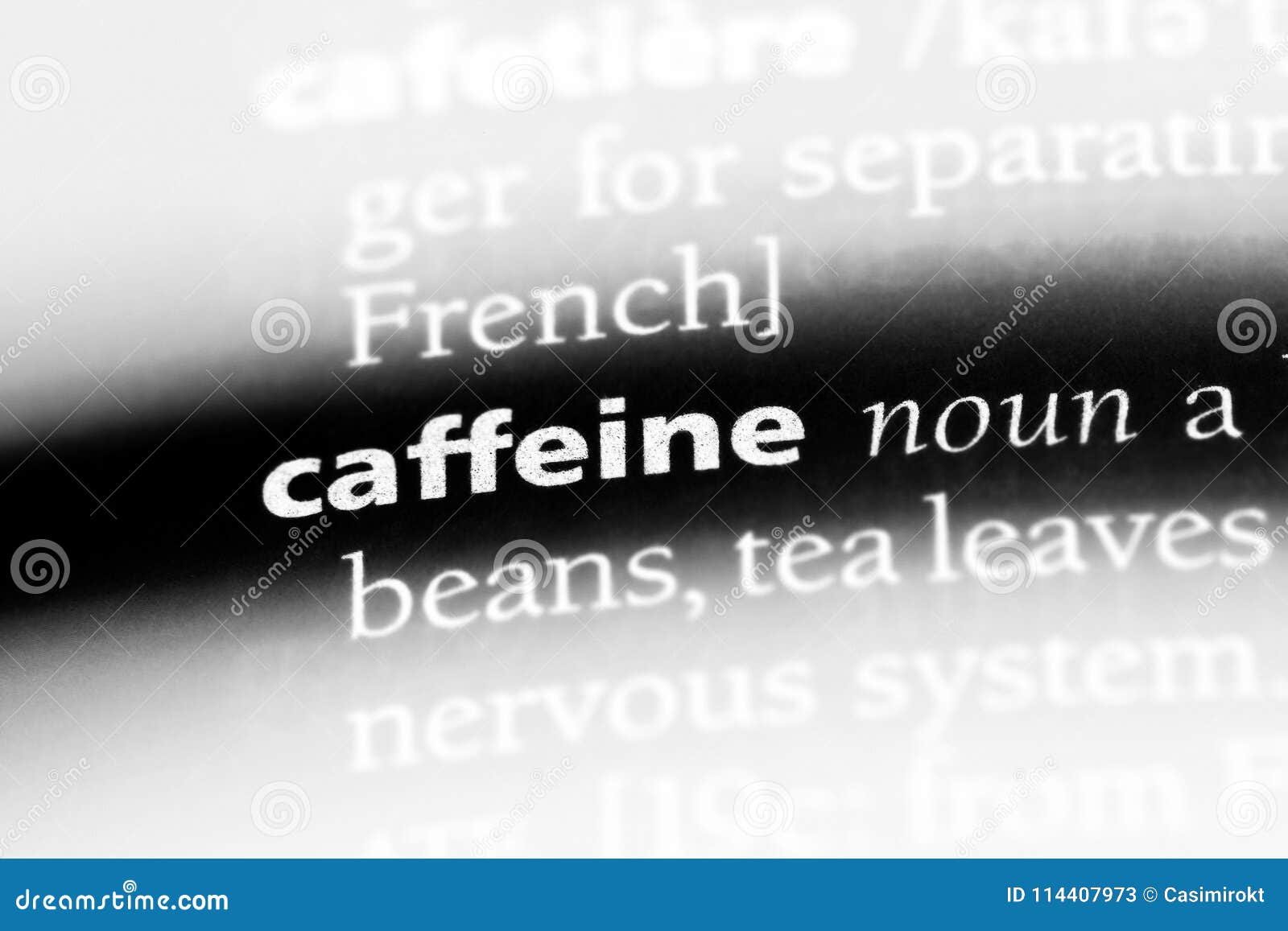 Caffeine stock image. Image of page, definition, idea - 114407973