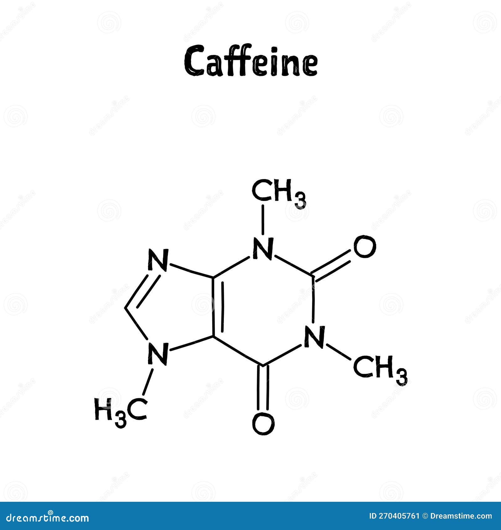 Caffeine Chemical Molecular Structural Formula Stock Illustration ... Caffeine Chemical Molecular Structural Formula Stock Illustration ...