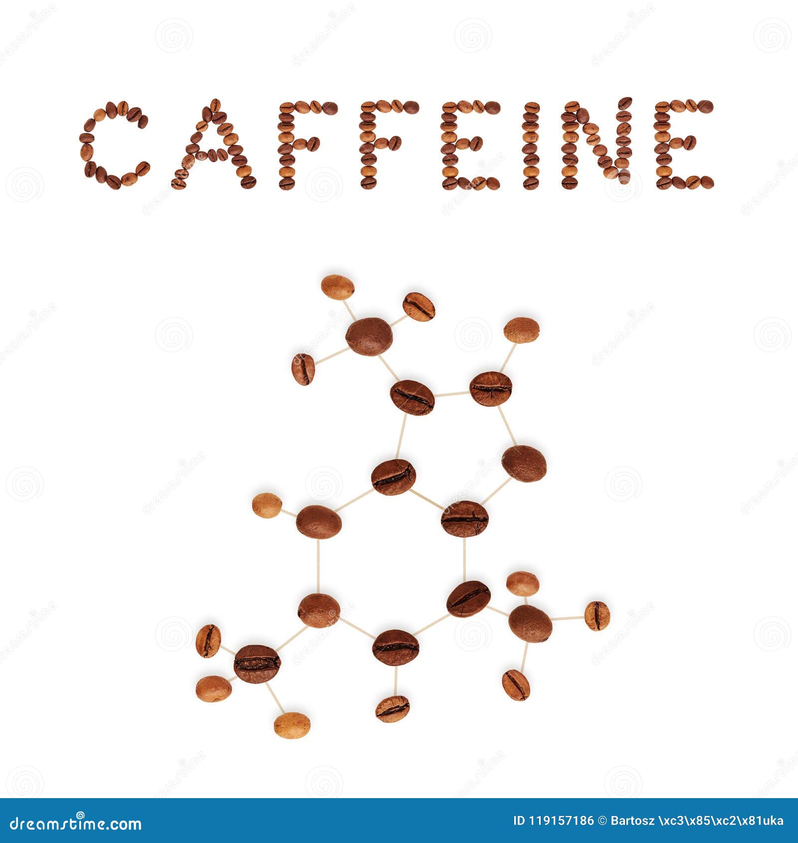 Caffeine Chemical Molecule Structure. Stock Photo - Image of atom ...