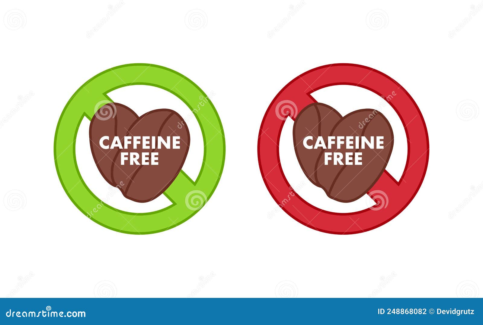 Caffeine Free Icon. Coffee Beans. Vector Stock Illustration. Stock ...